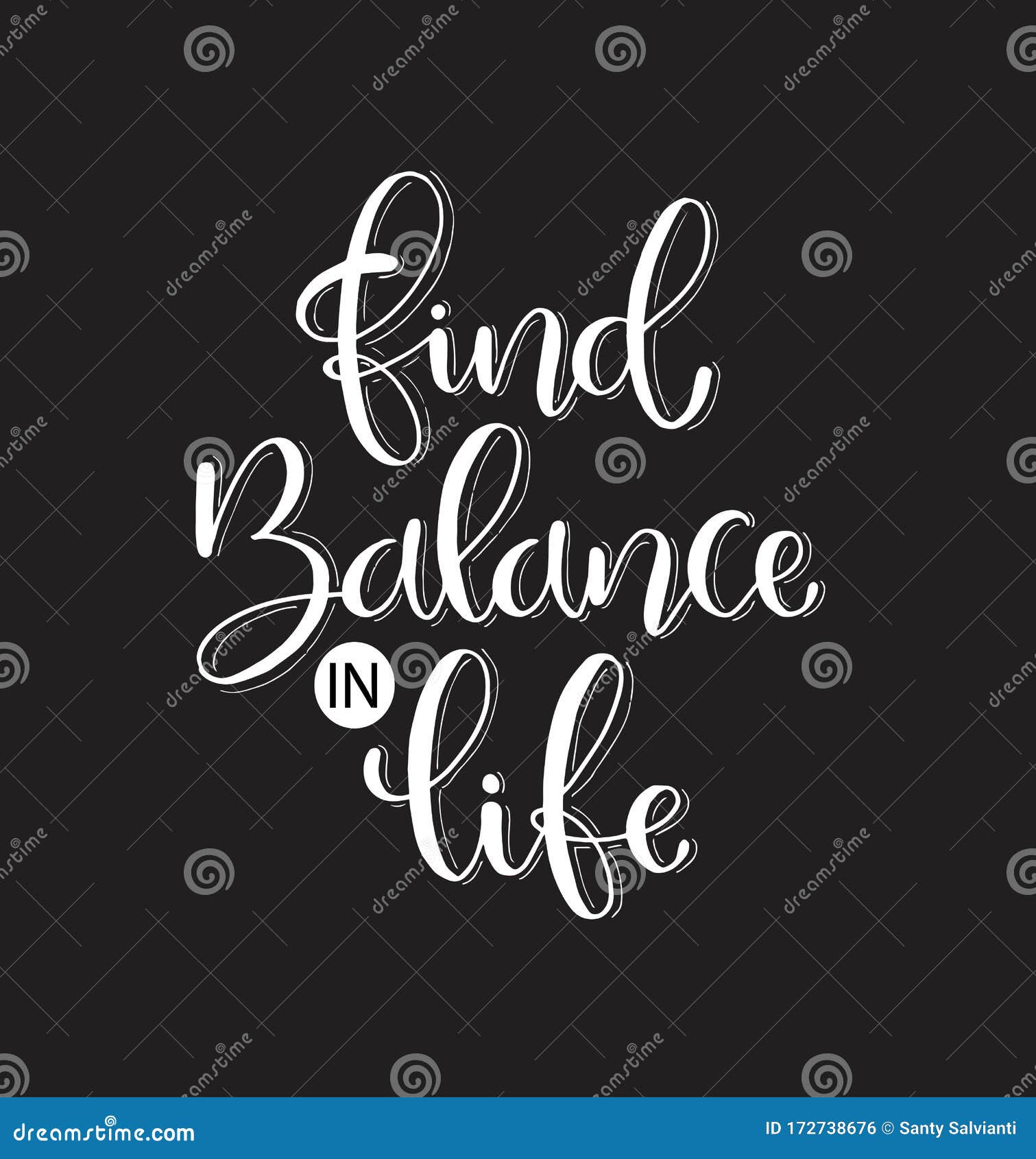 Find Balance Lettering Phrase. Modern Colorful Typography. Vector ...