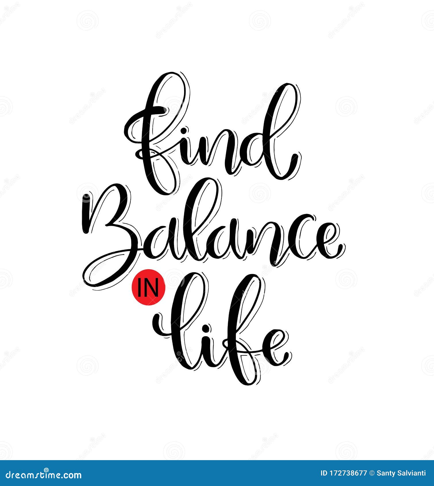 Find Balance Lettering Phrase. Modern Colorful Typography. Vector ...