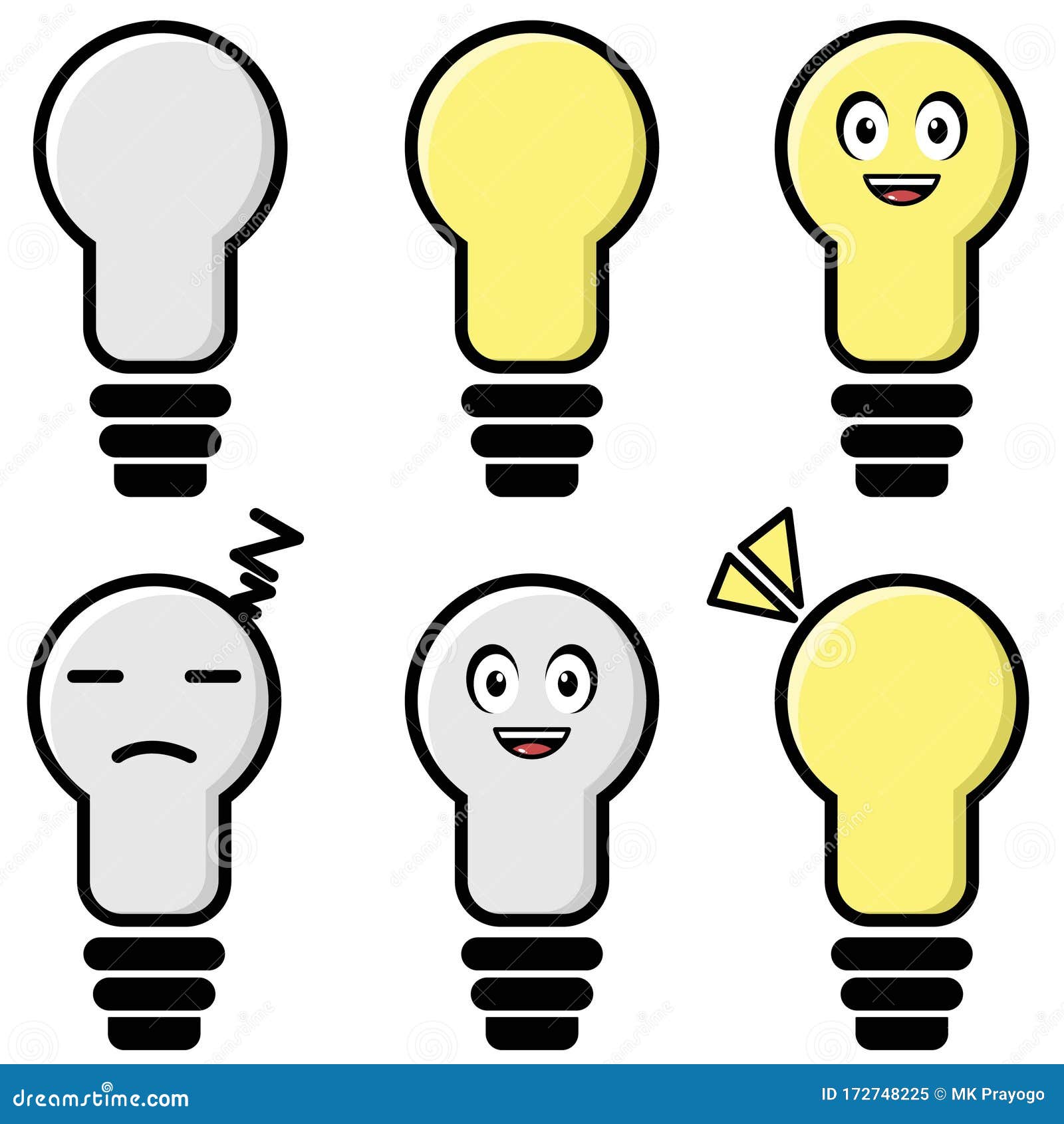 Cute Lamp Cartoon Character Vector Illustration Stock Vector ...