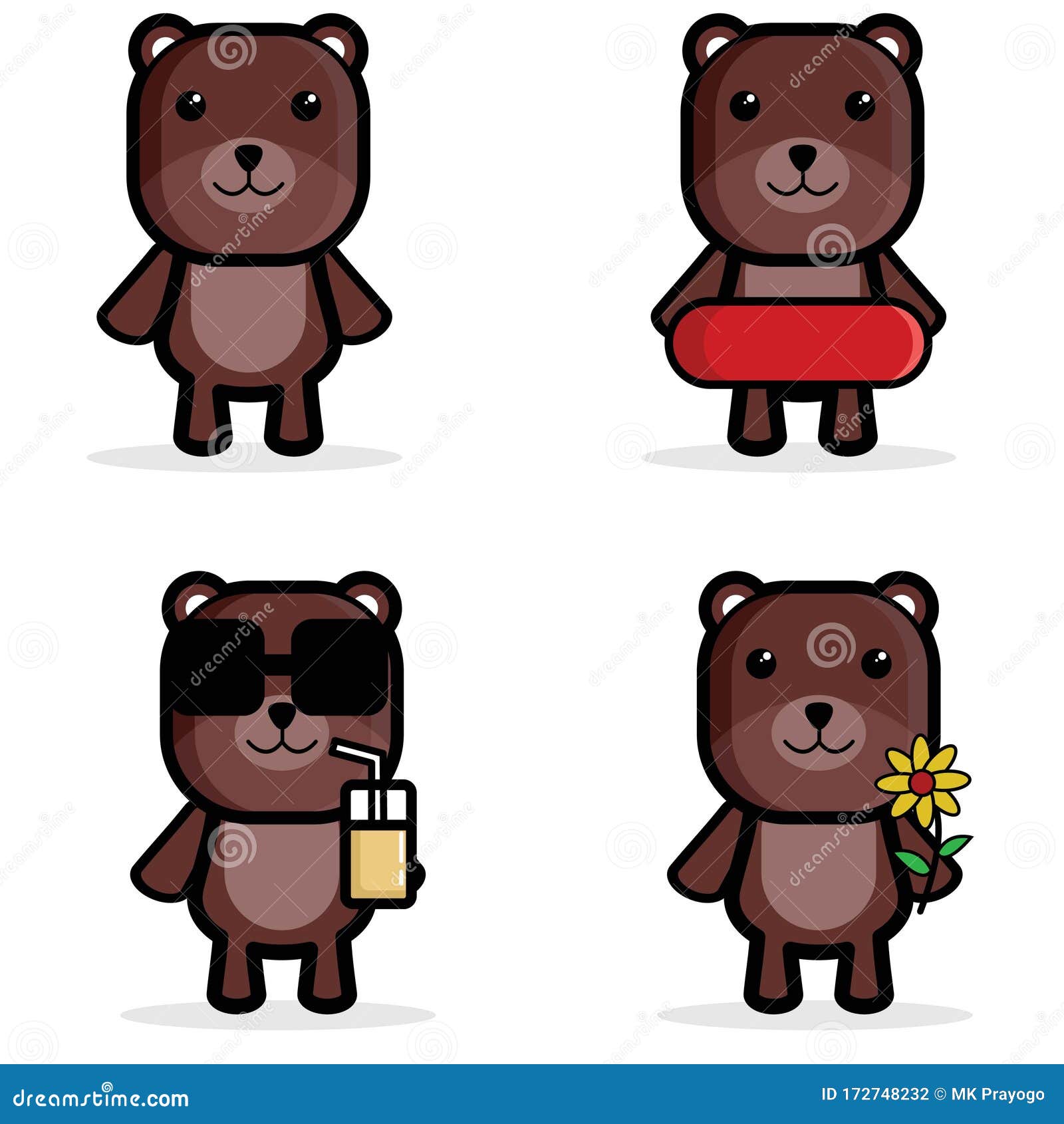 Cute Bear Mascot Cartoon Character. Stock Vector - Illustration of logo ...