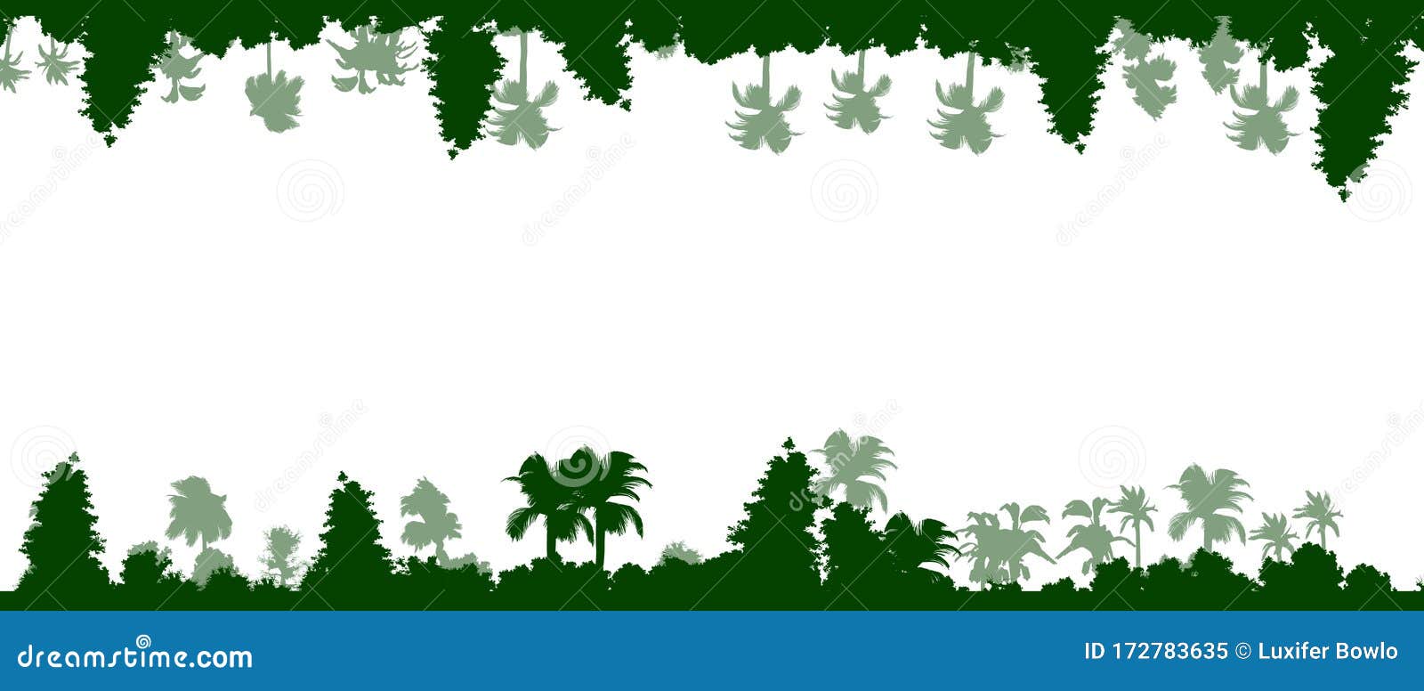 Large Green Forest Decoration Frame Design. Stock Vector - Illustration ...