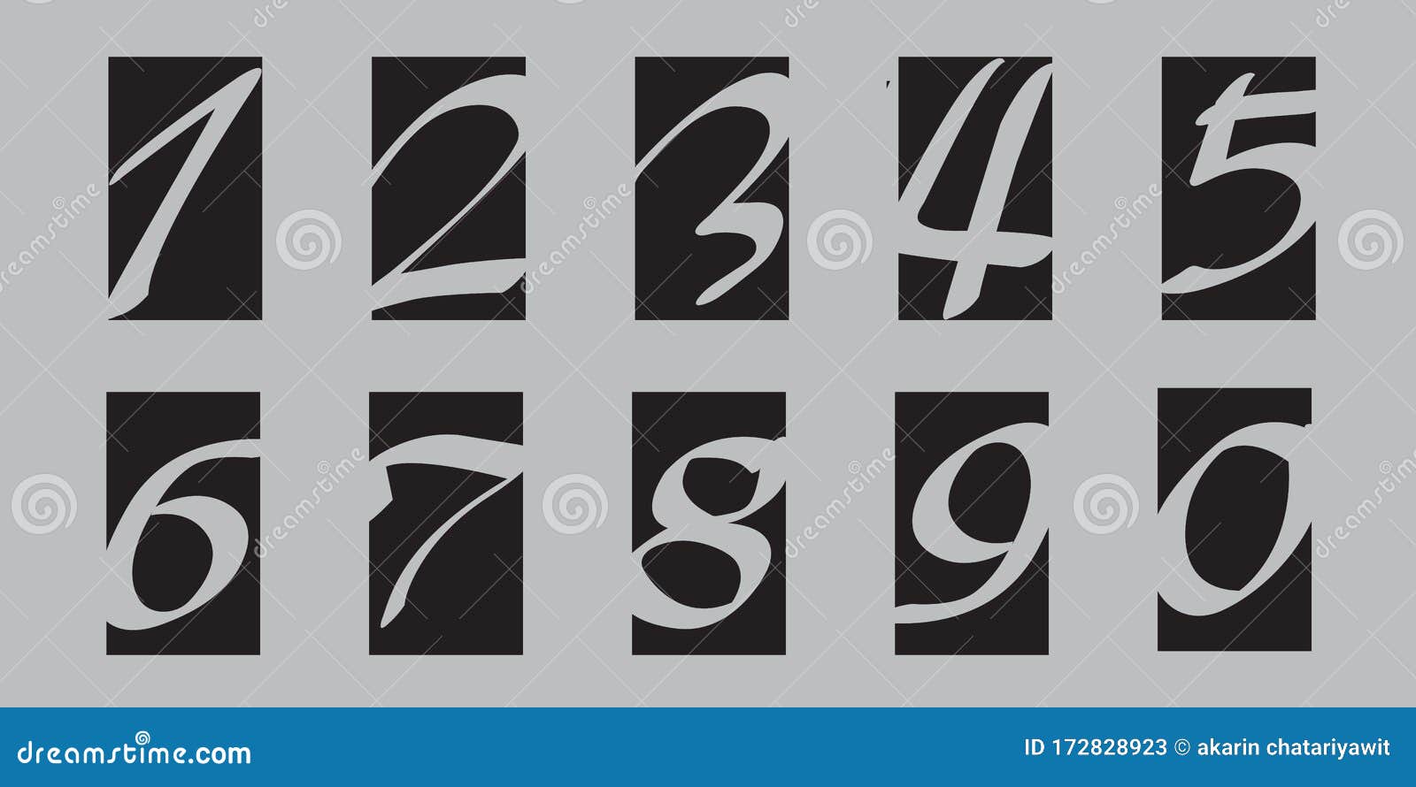Latin Alphabet Numbers from 1 To 0. Stock Vector - Illustration of ...
