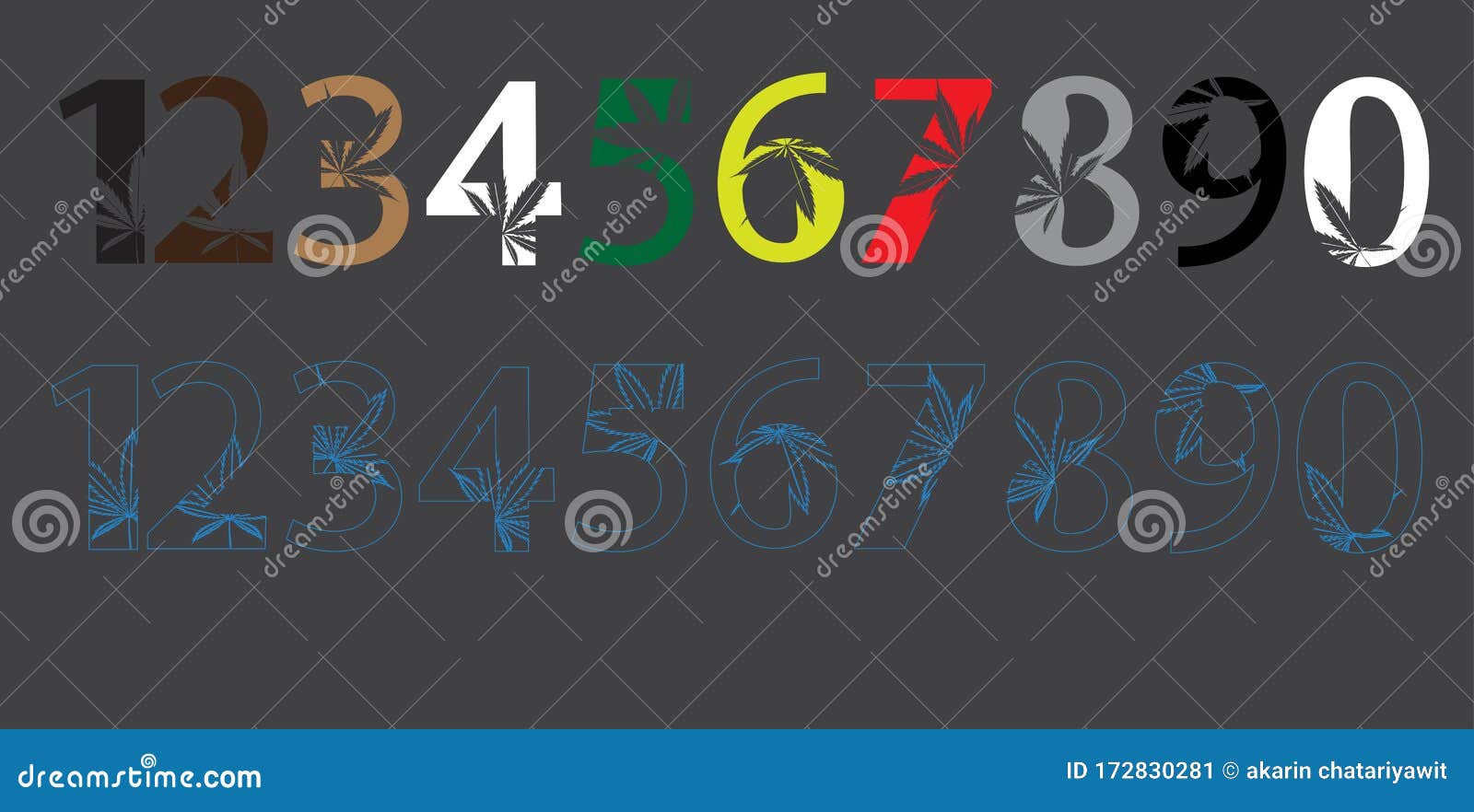 Latin Alphabet Numbers from 1 To 0 Stock Vector - Illustration of ...