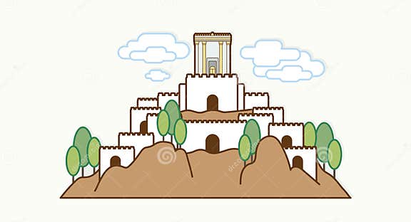 Jerusalem Israel, Temple at Old City Israel Cartoon Graphic Stock ...