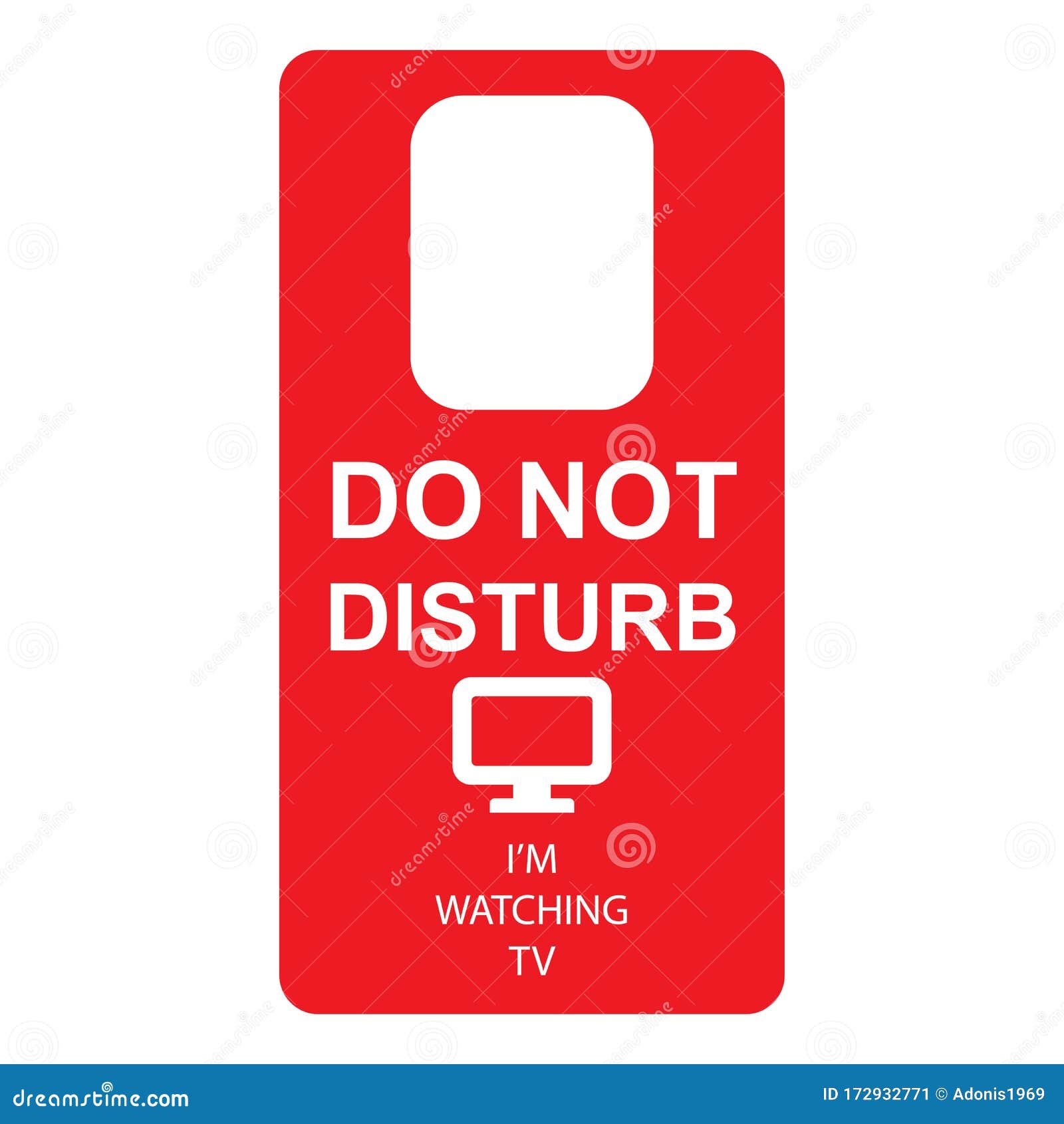 Do Not Disturb I`m Watching Tv Stock Illustration - Illustration of ...