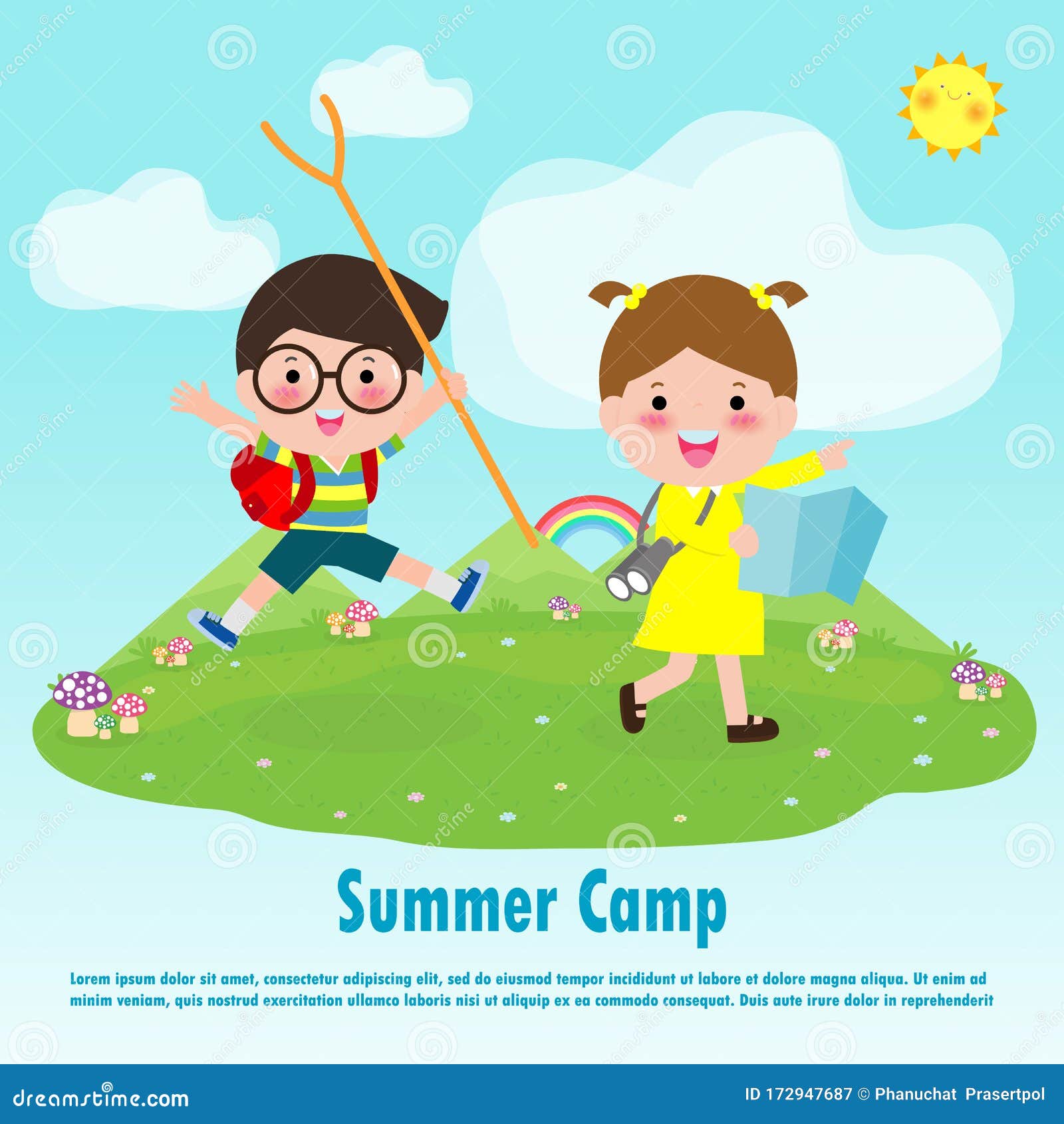 Children Doing Different Fun Activities Vector Illustration ...
