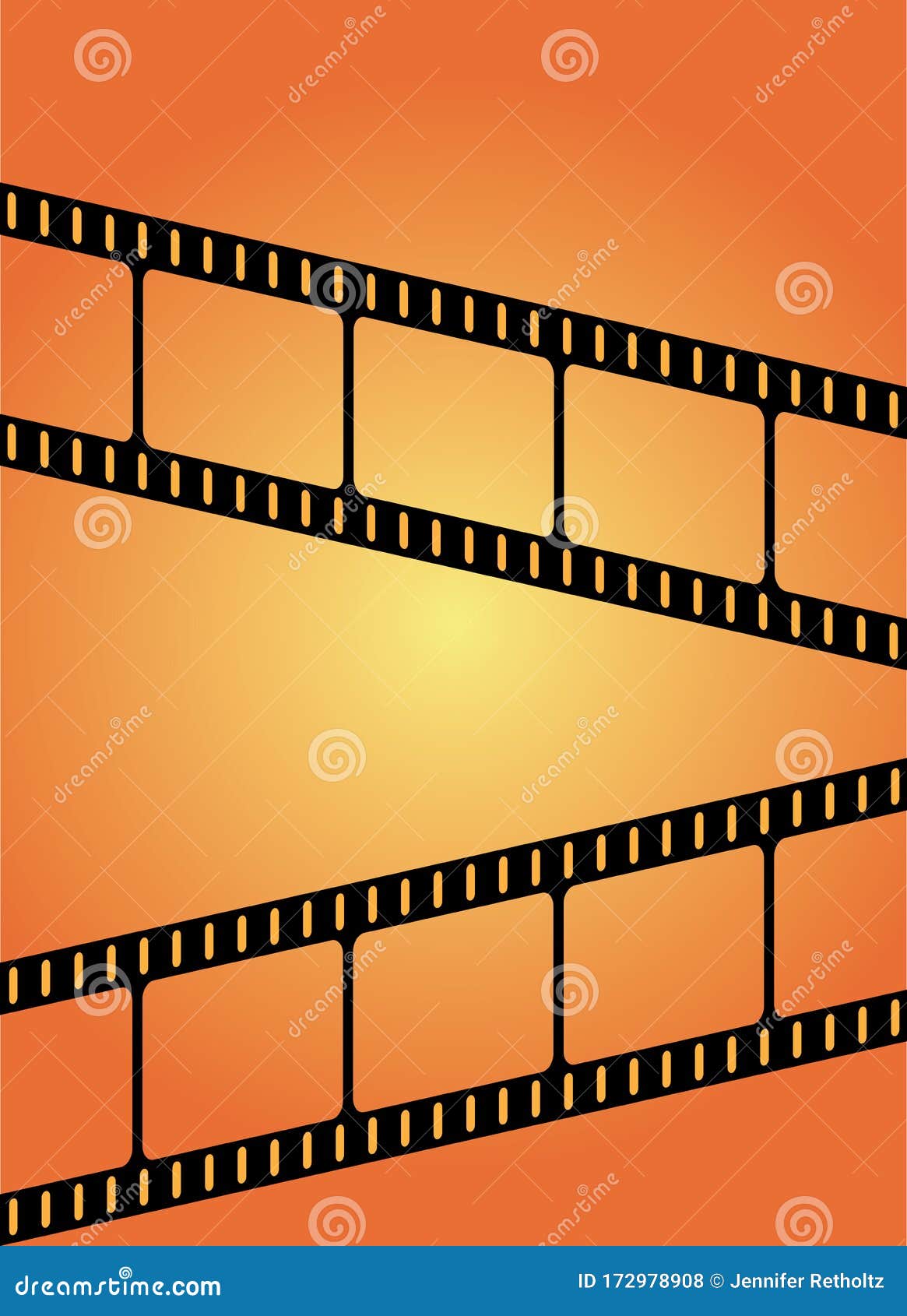 Orange Movie Night Background Stock Illustration - Illustration of ...