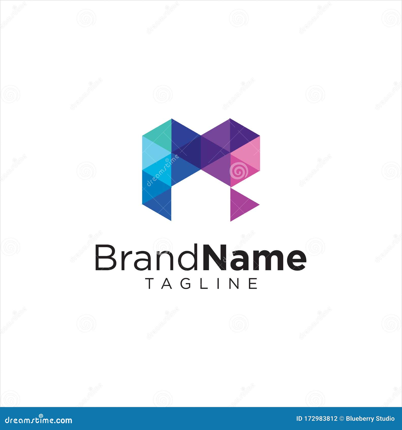 Digital M Letter Logo Tech Icon Colorful Abstract Mosaic Pattern Design ...