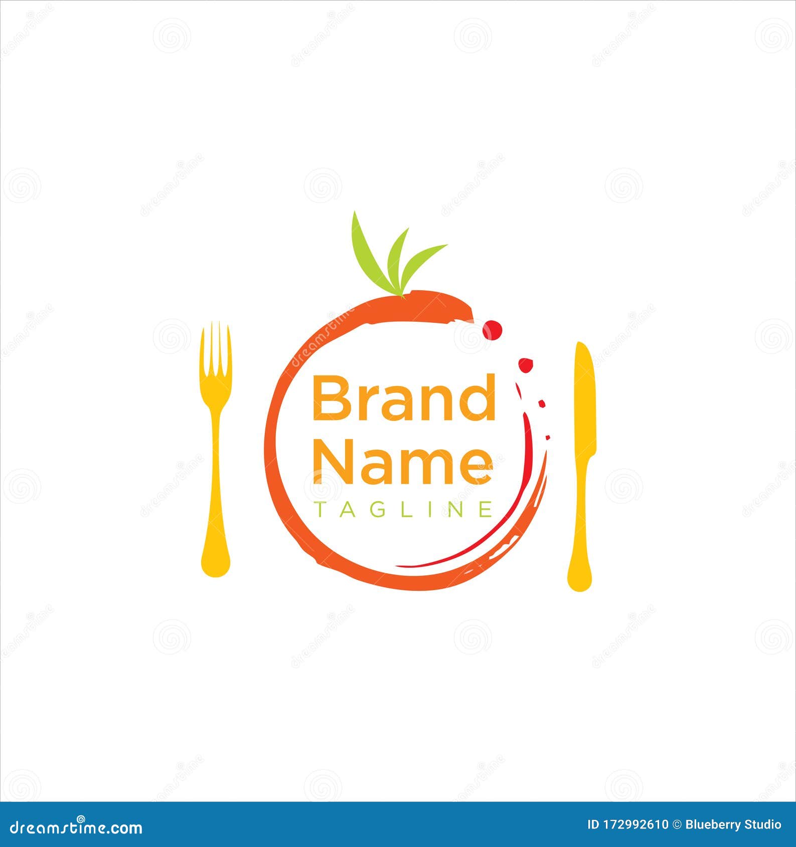 Circle Fruit Food Logo Vector Design . Food Logo Vector .Fork and Spoon ...