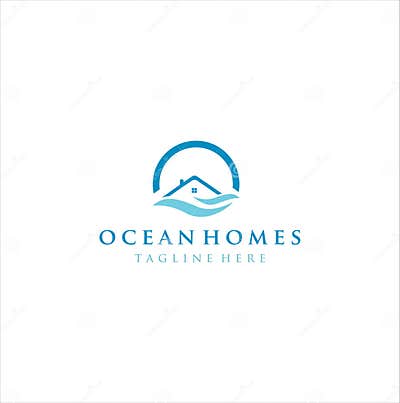 Ocean House Logo Design . Home Beach Logo . Real Estate Beach Logo ...