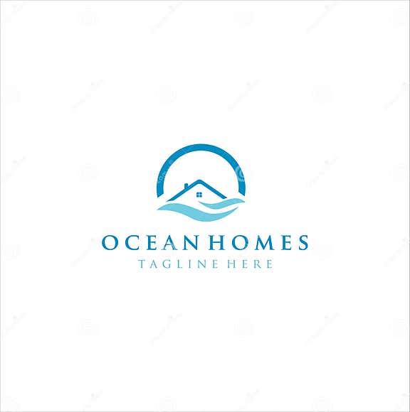Ocean House Logo Design . Home Beach Logo . Real Estate Beach Logo ...