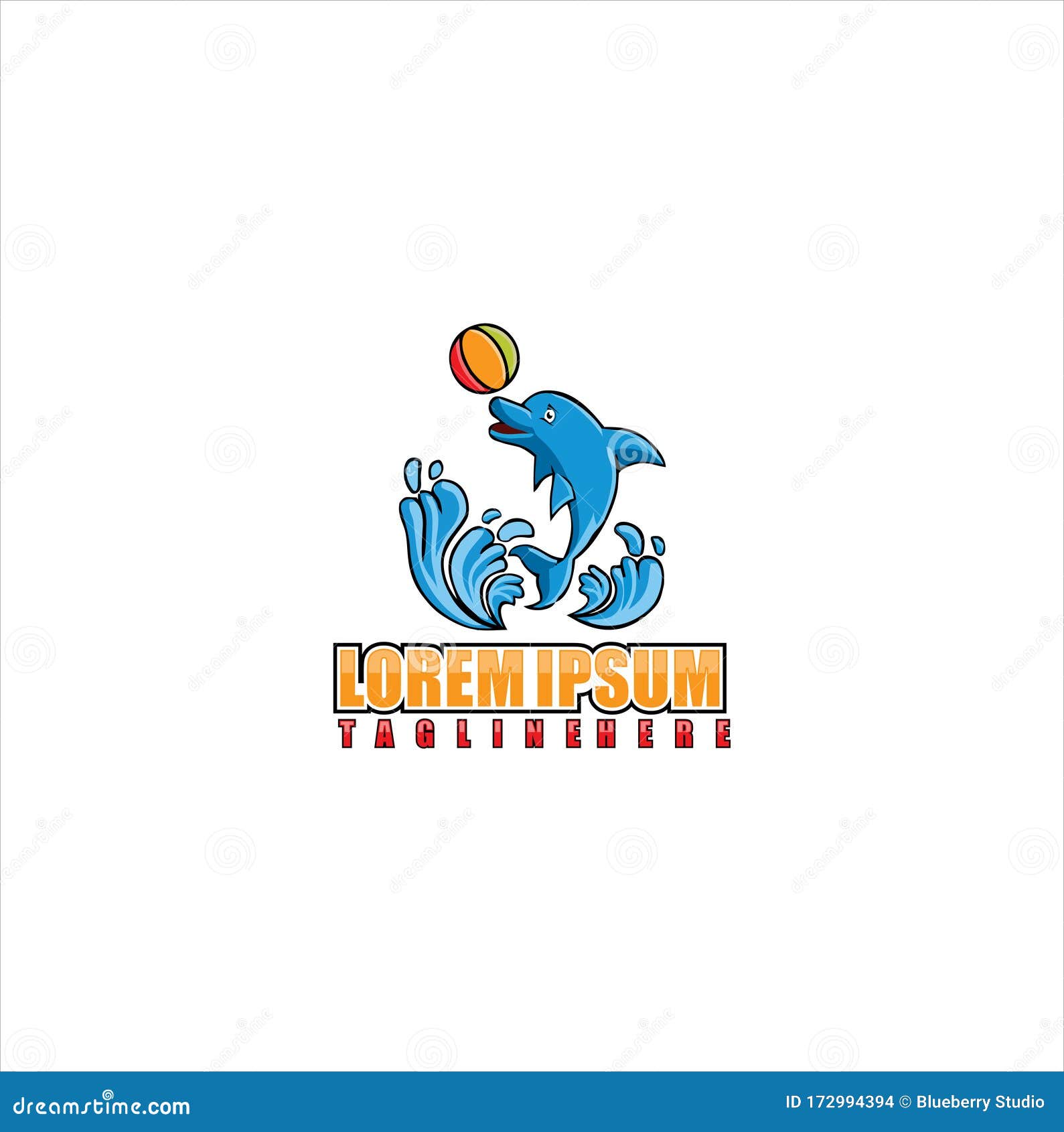 Dolphin Logo Design Illustration Vector Stock. Playing Dolphin Logo ...
