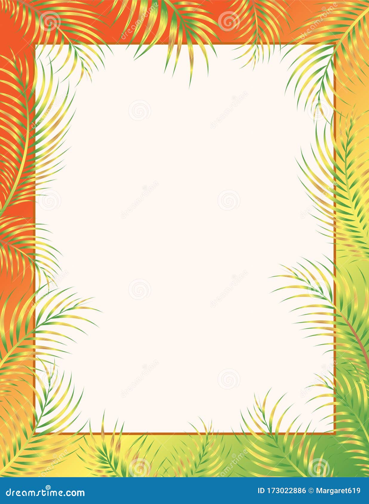 Modern Tropical Palm Trees Border for Summer Projects. Stock ...