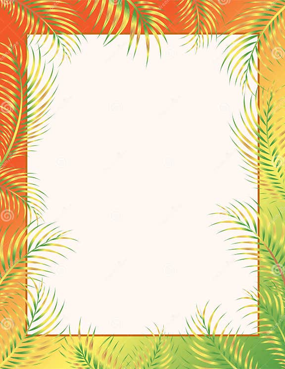 Modern Tropical Palm Trees Border for Summer Projects. Stock ...