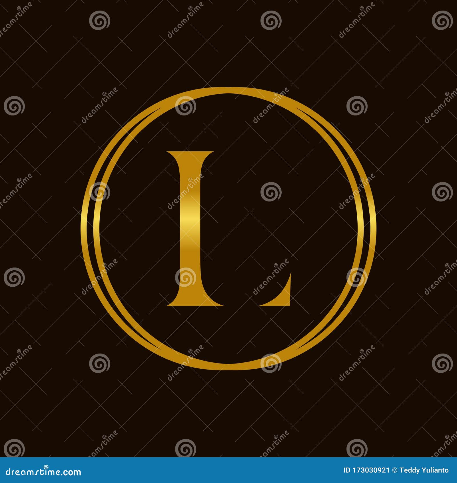 Golden Circle Initial Letter L Stock Vector - Illustration of graphic ...