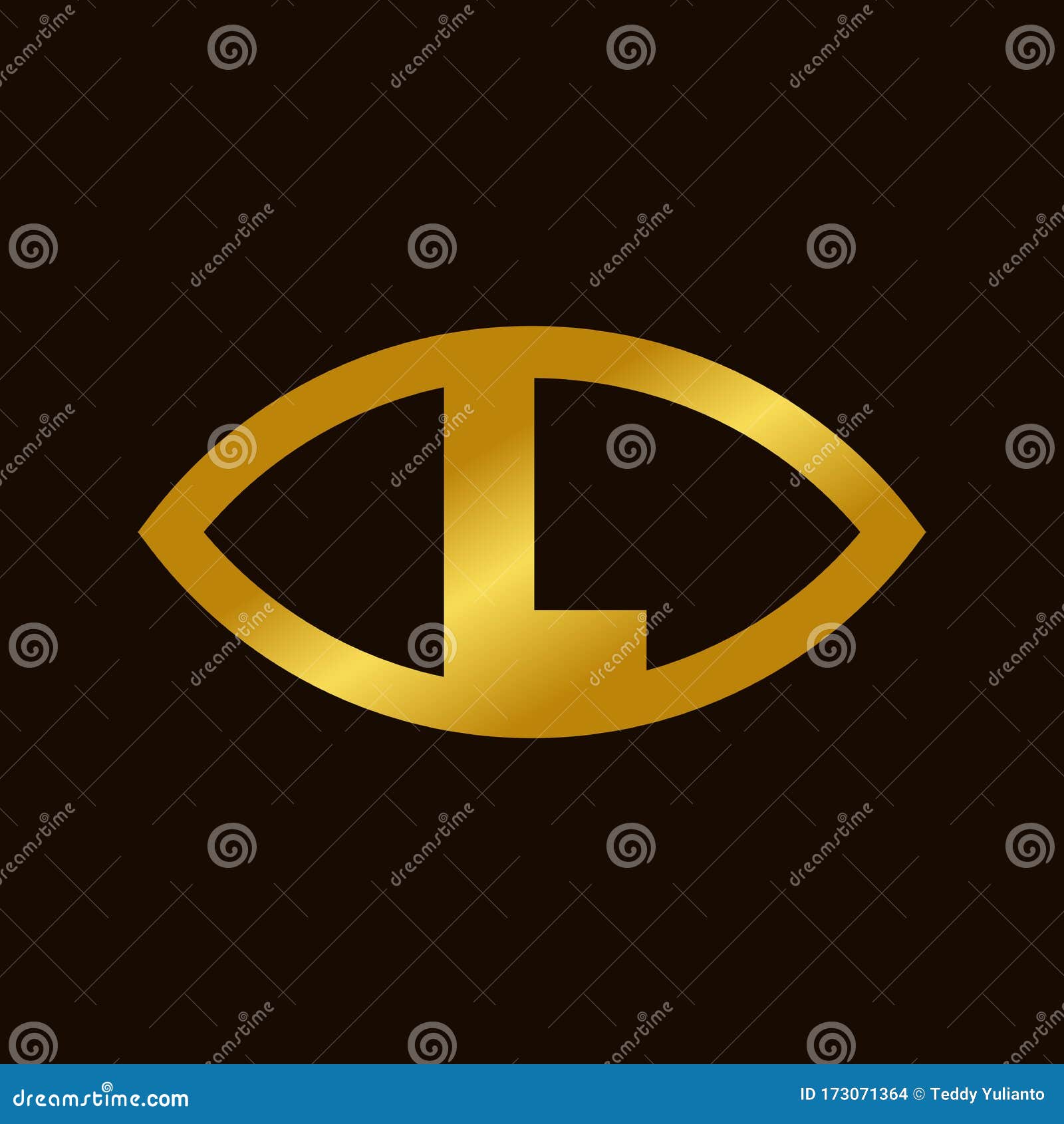 Elegant Golden Eye Initial L Stock Vector - Illustration of geometric ...
