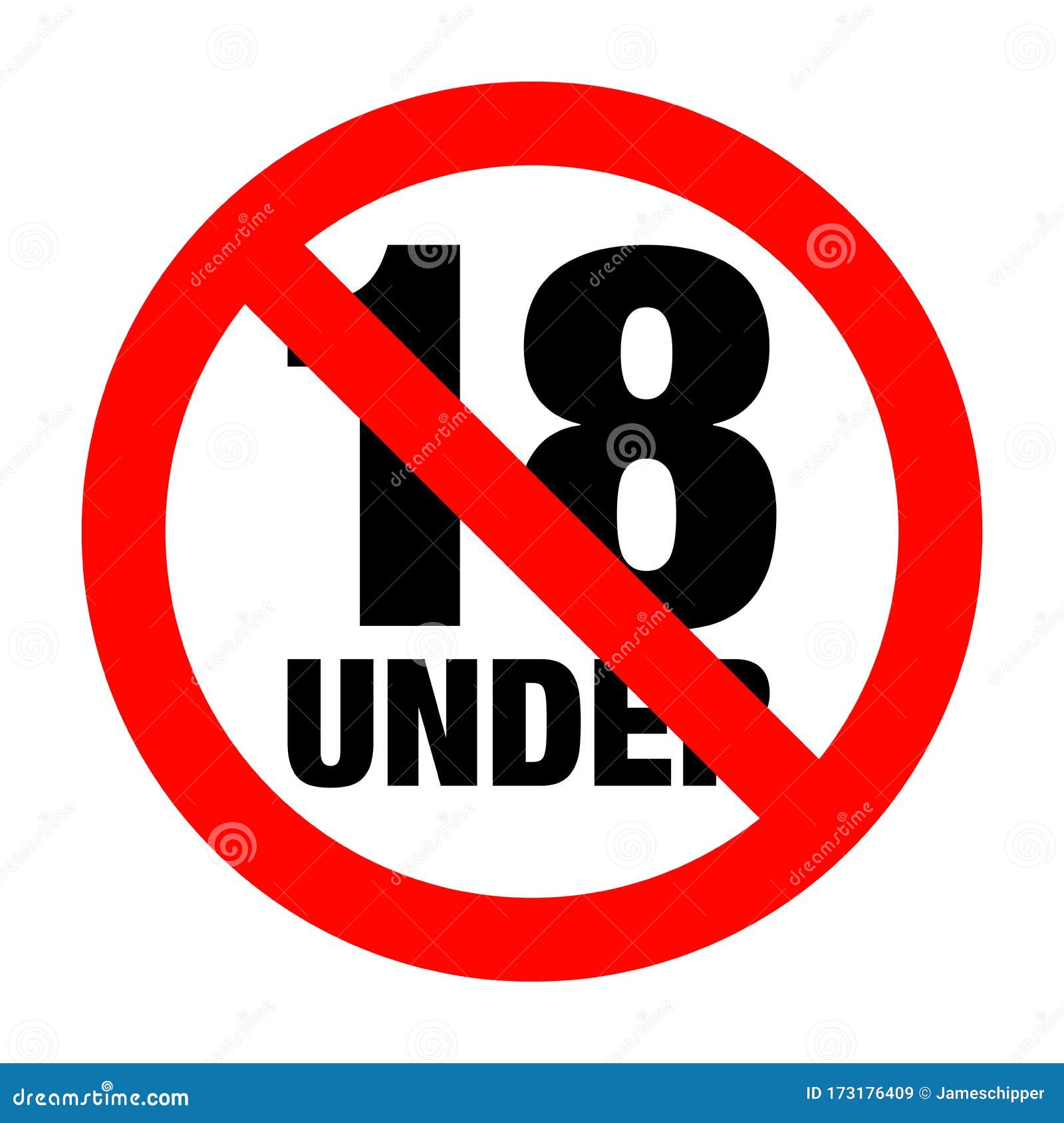 Under Eighteen Years Prohibition Sign. Adults Only. Vector Illustration ...