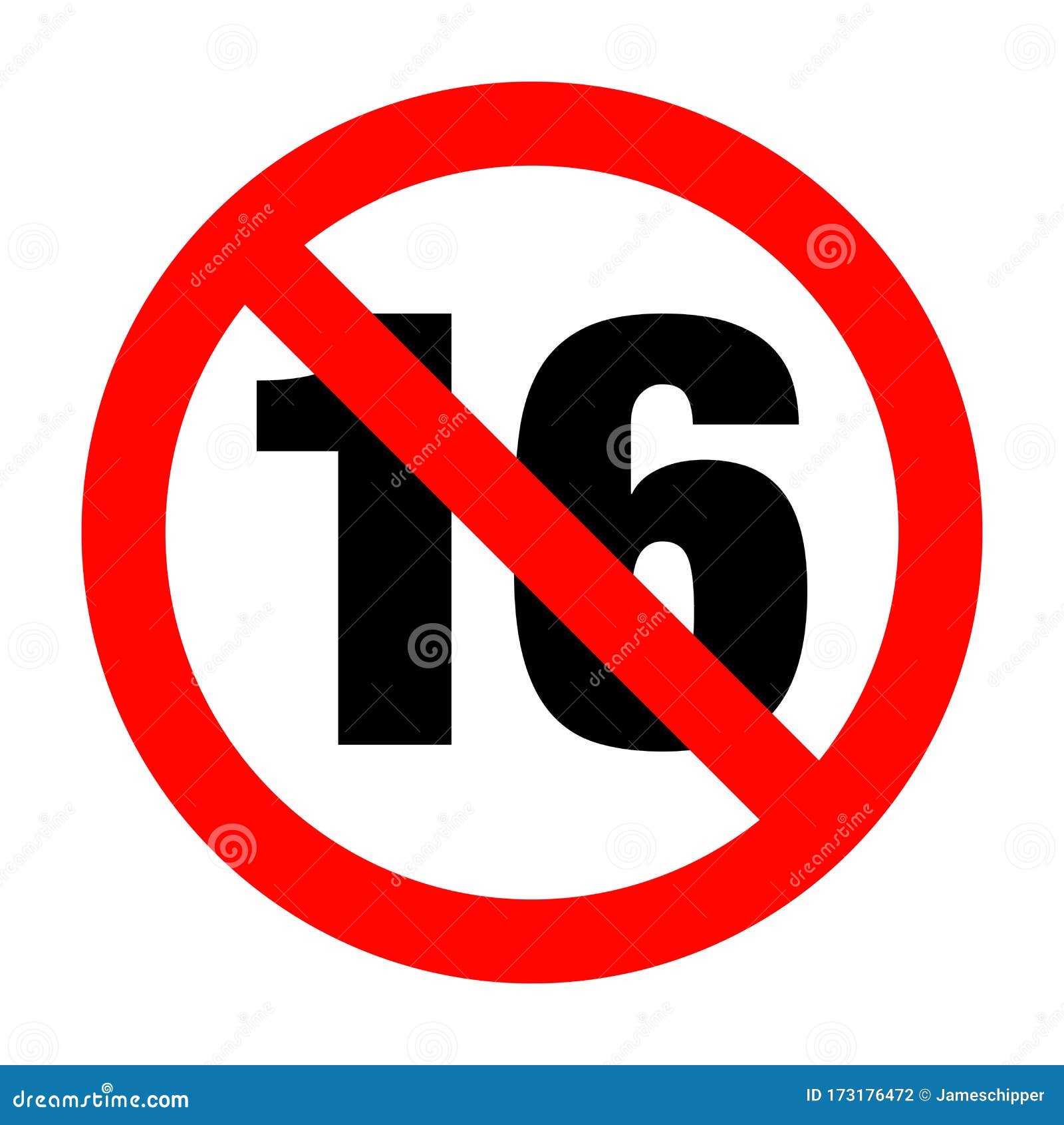 No Under Sixteen Entry Badge Stock Vector - Illustration of allowed ...