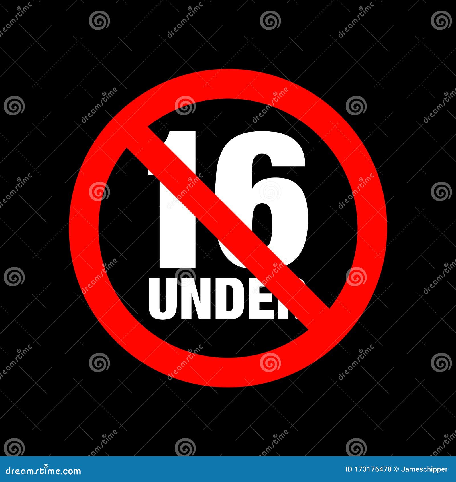 No Under Sixteen Entry Badge Stock Vector - Illustration of restricted ...