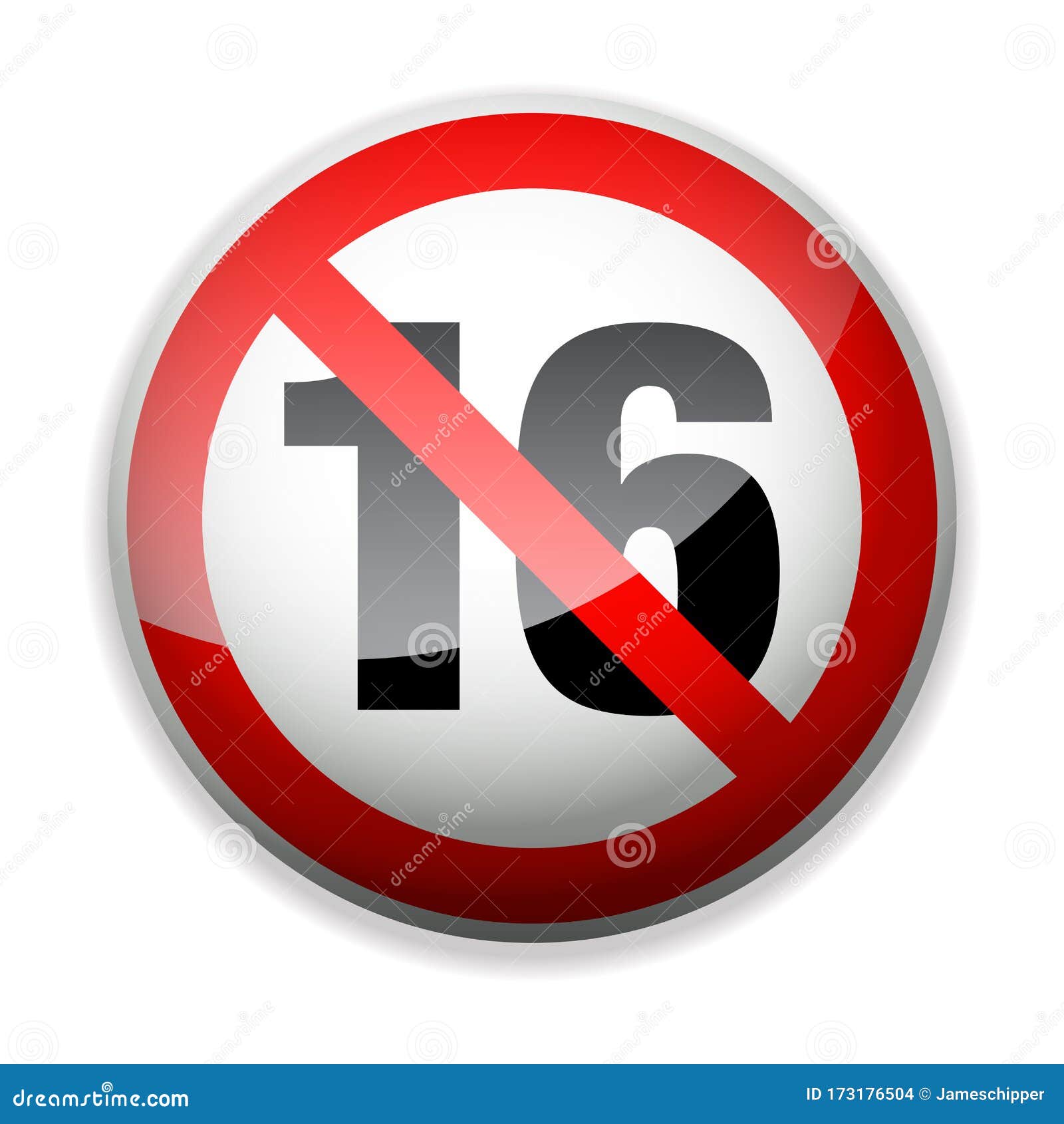 Shiny No Under Sixteen Entry Badge Stock Vector - Illustration of ...