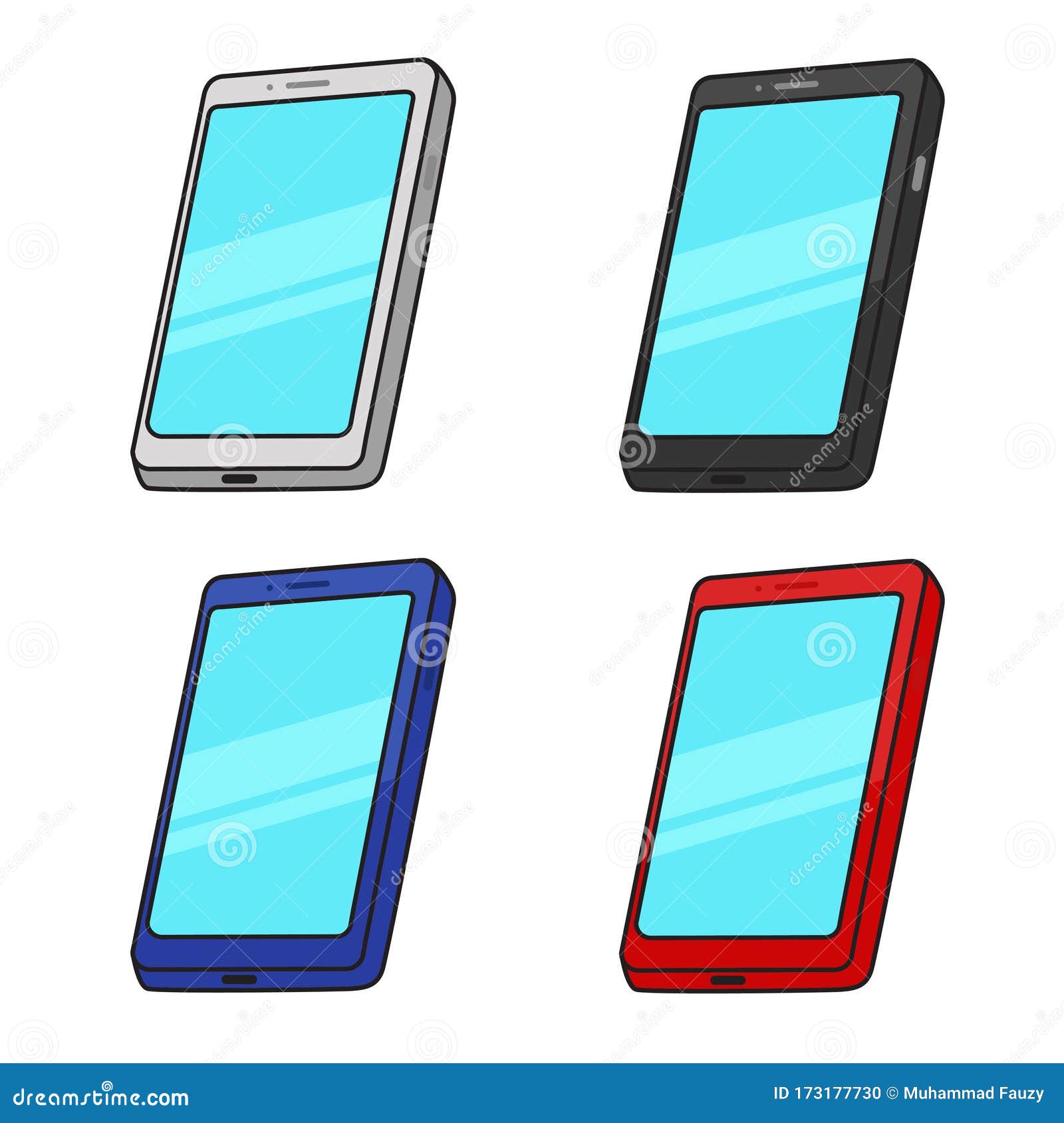 4 Smartphone Vector Illustration in Cartoon Style Stock Vector ...