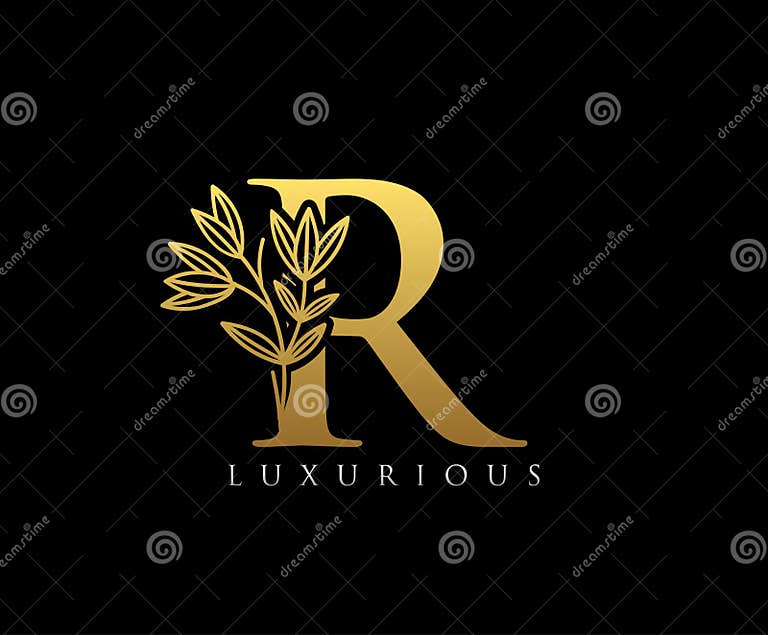 Gold Letter R Logo Icon . Initial Letter R Design Vector Luxury Gold ...
