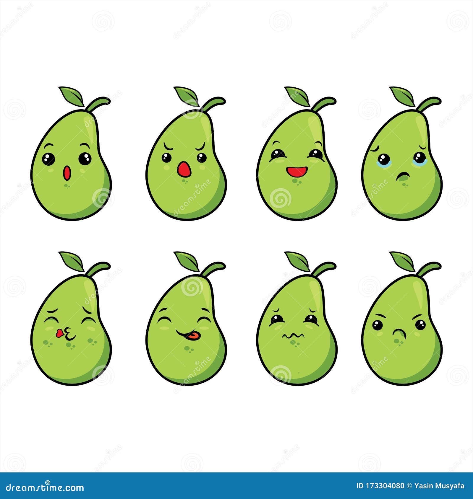 Cute Guava Emoticon Vector Illustration | CartoonDealer.com #117593486