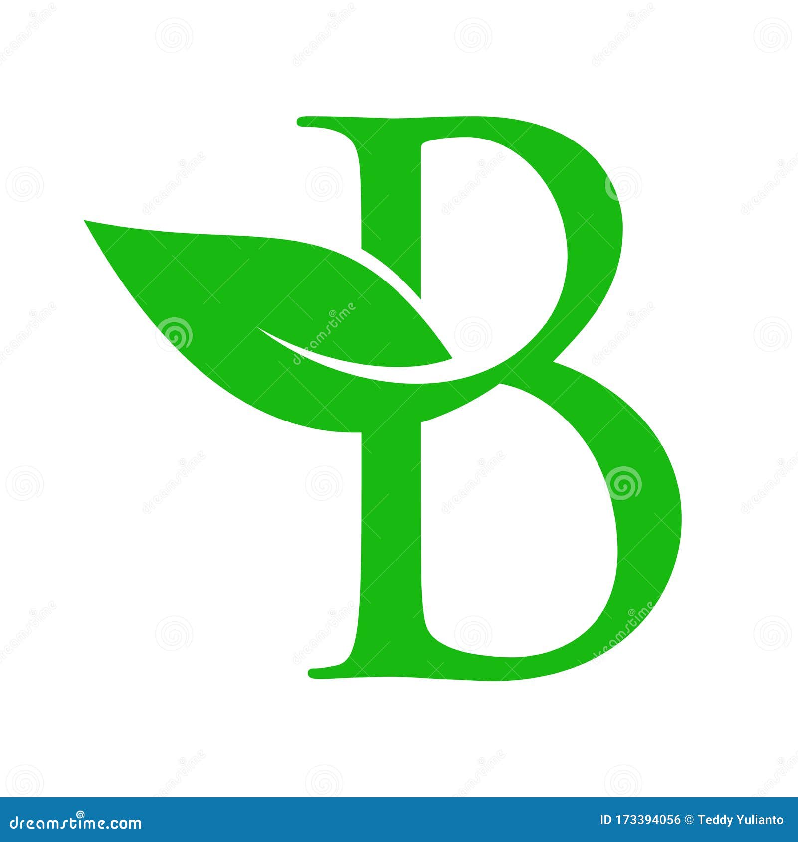 Beautiful Initial Letter B Leaf Stock Vector - Illustration of glyph ...