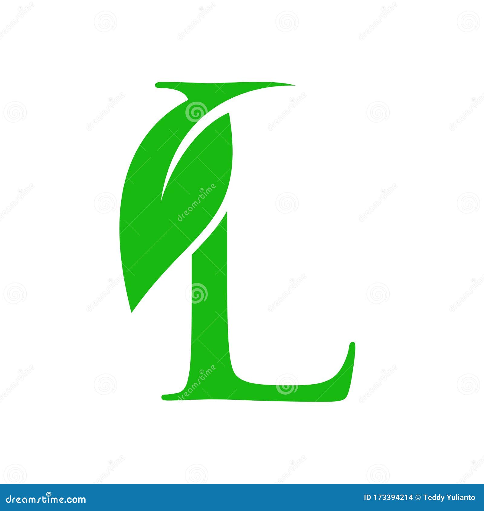 Beautiful Initial Letter L Leaf Stock Vector - Illustration of care ...