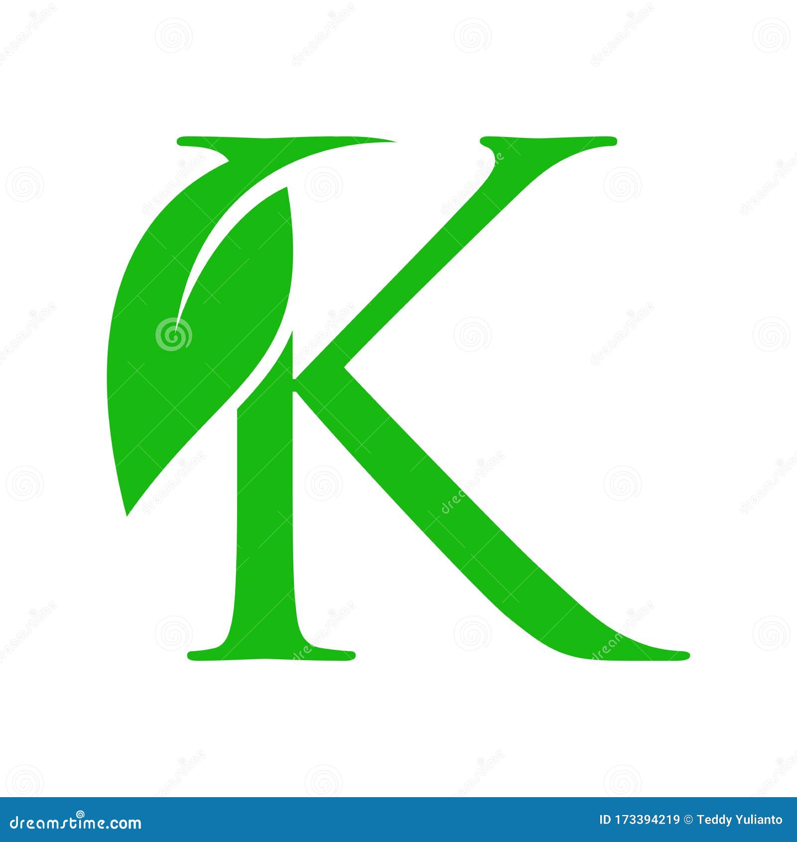 Beautiful Initial Letter K Leaf Stock Vector - Illustration of business ...