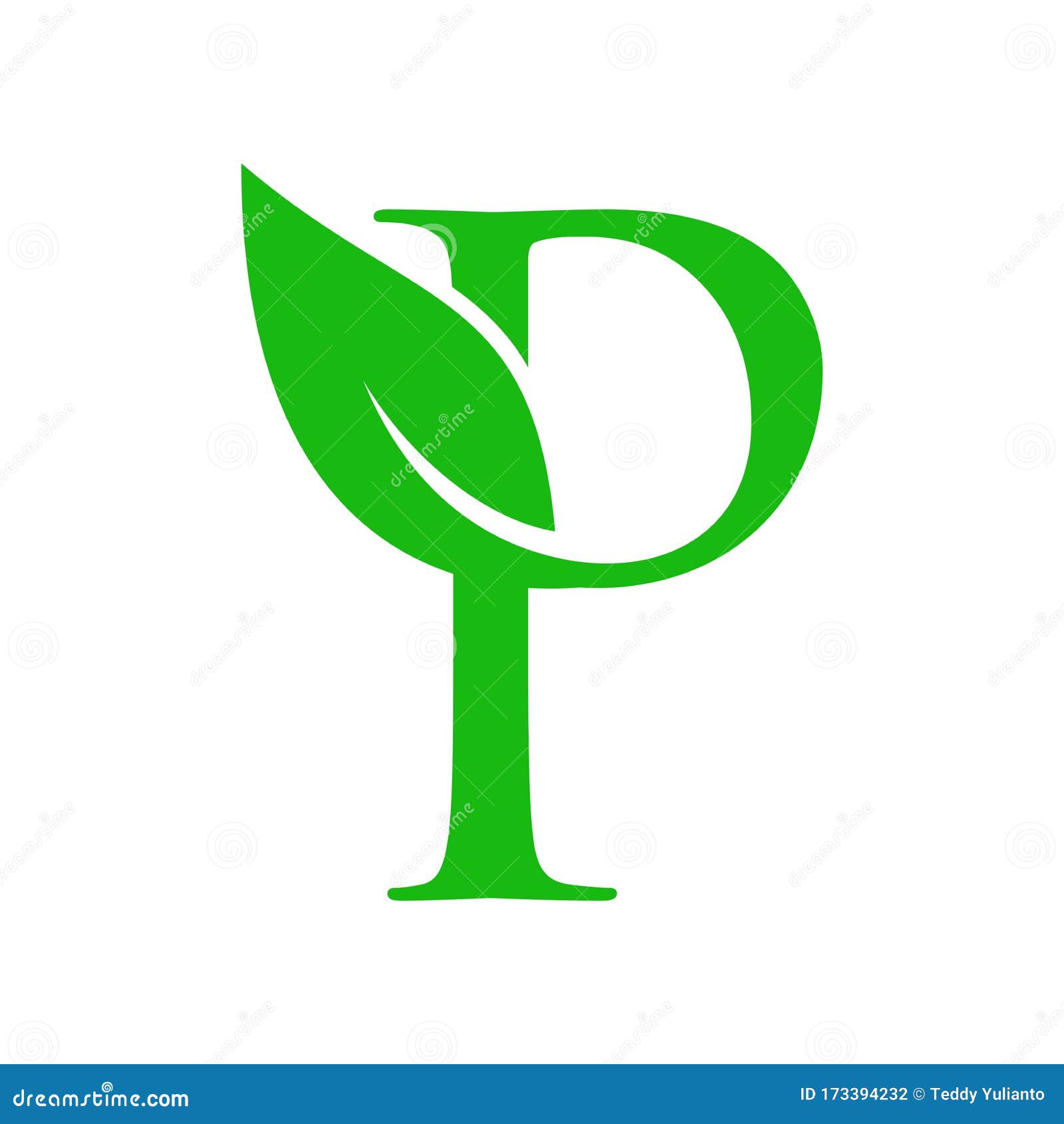 Beautiful Initial Letter P Leaf Stock Vector - Illustration of fresh ...