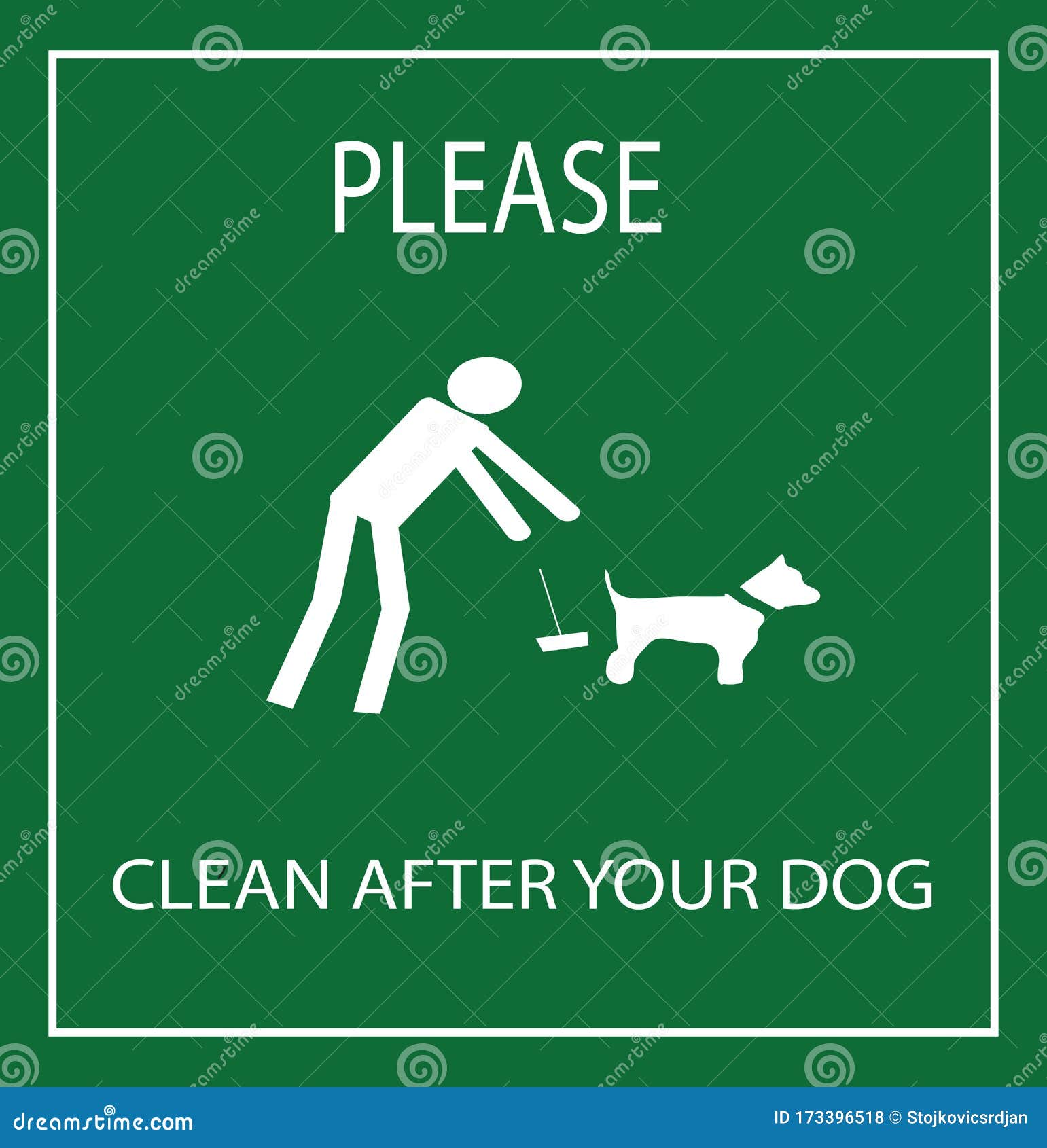 Clean after your dog sign stock vector. Illustration of fouling - 173396518