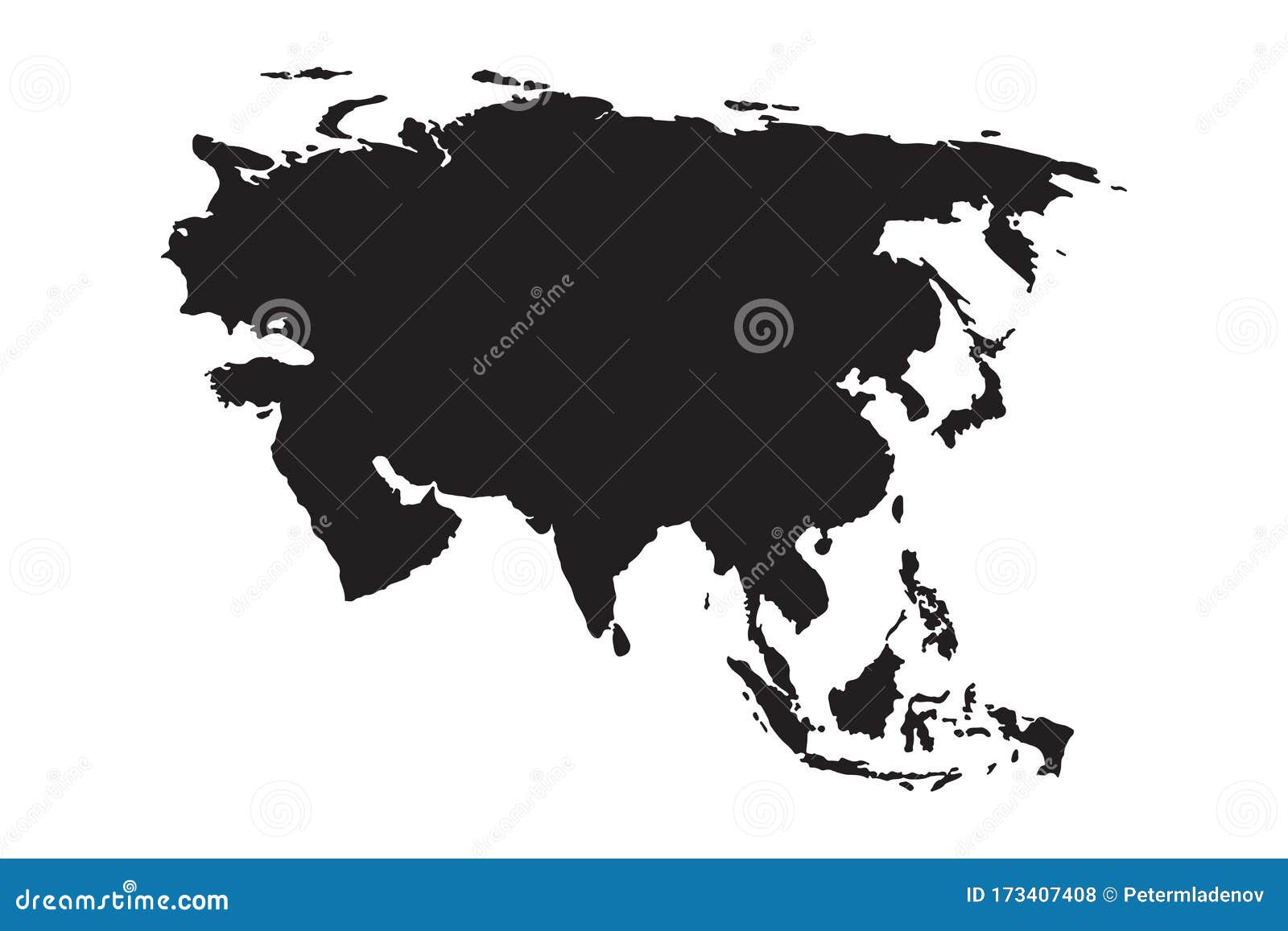 Asia Simplified Map Vector Illustration | CartoonDealer.com #87375934
