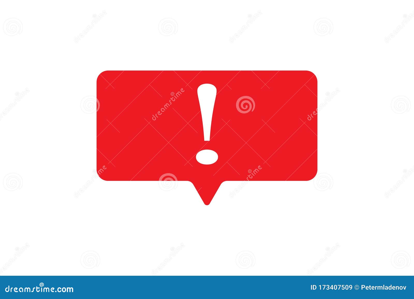 Speech Bubble in Red Color, Attention, Alert, Warning Sign Icon Stock ...