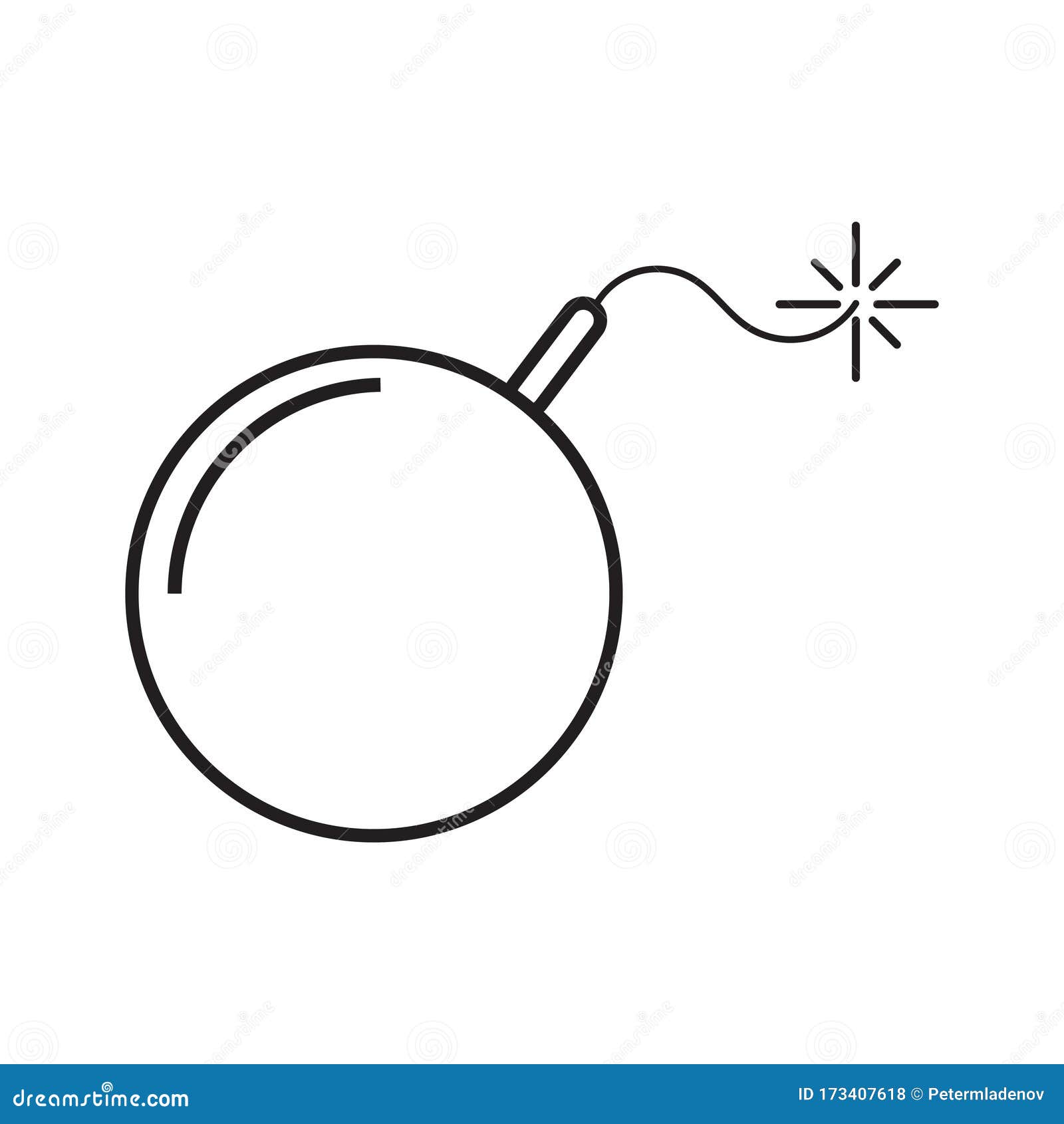 Bomb Line Icon Symbol Vector. Trendy Flat Explosion Outline Sign Design ...