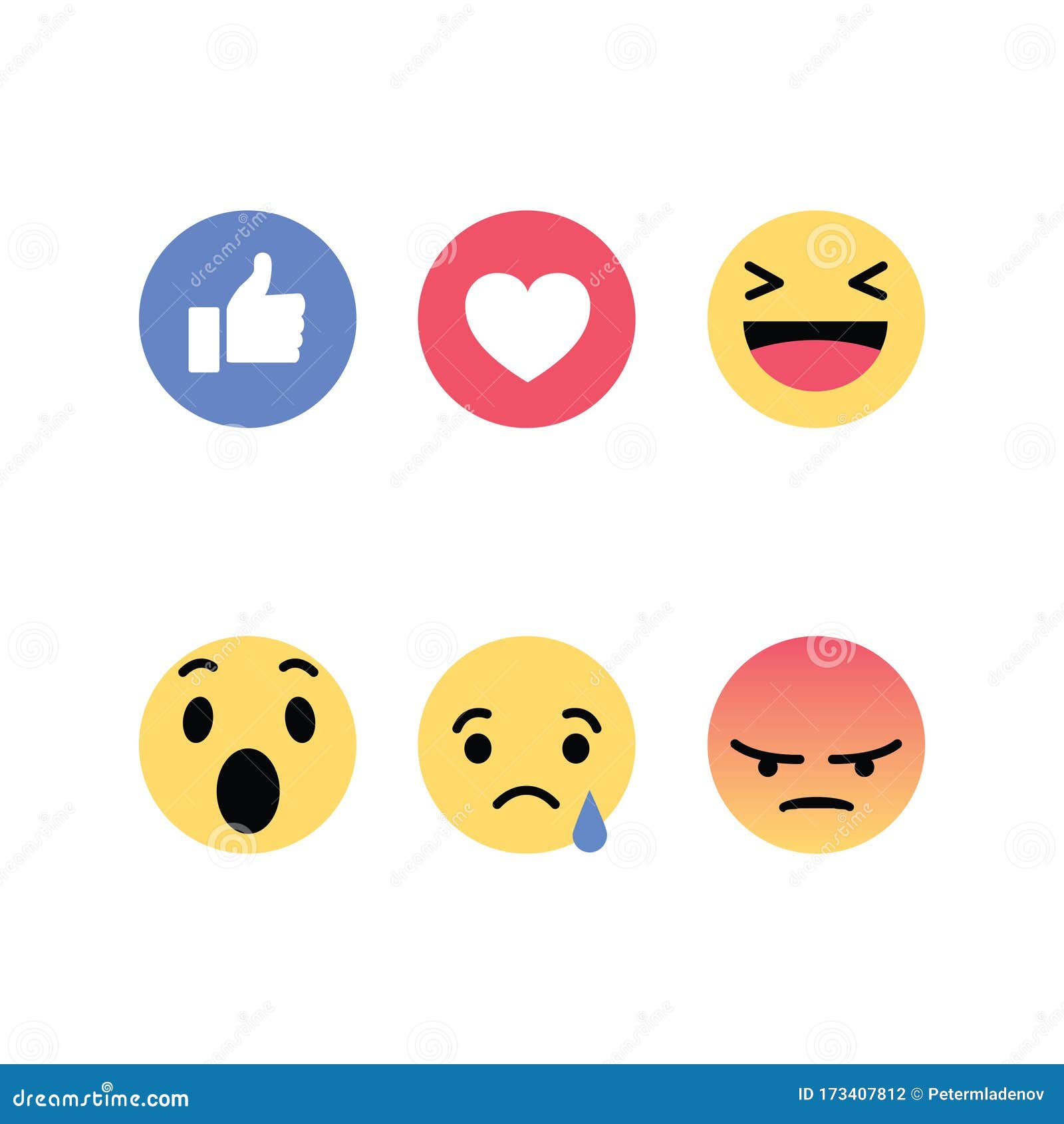 High Quality Vector Round Yellow Cartoon Bubble Emoticons Comment ...