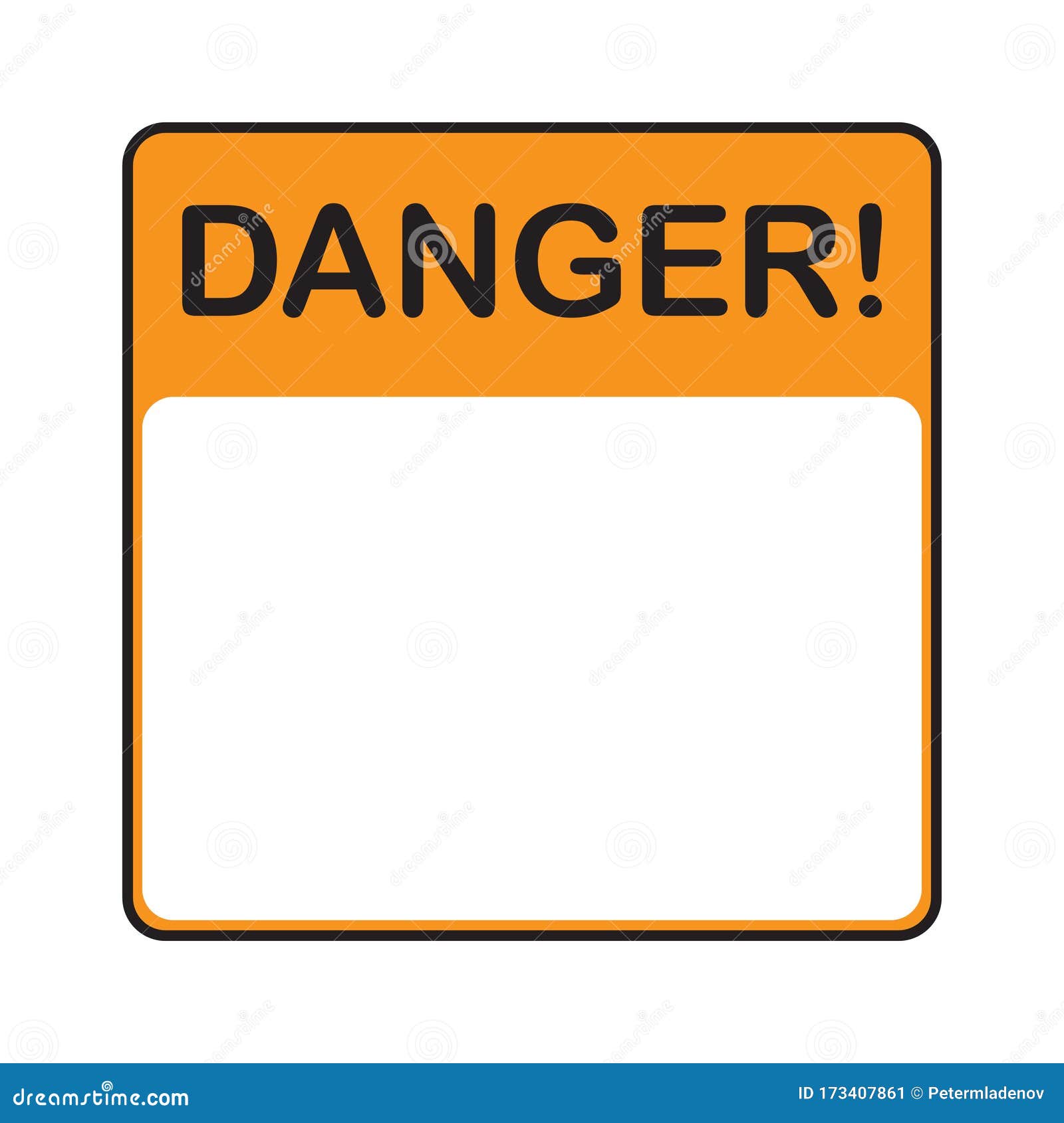 Caution Sign with Empty Space Isolated on White Background. Danger ...