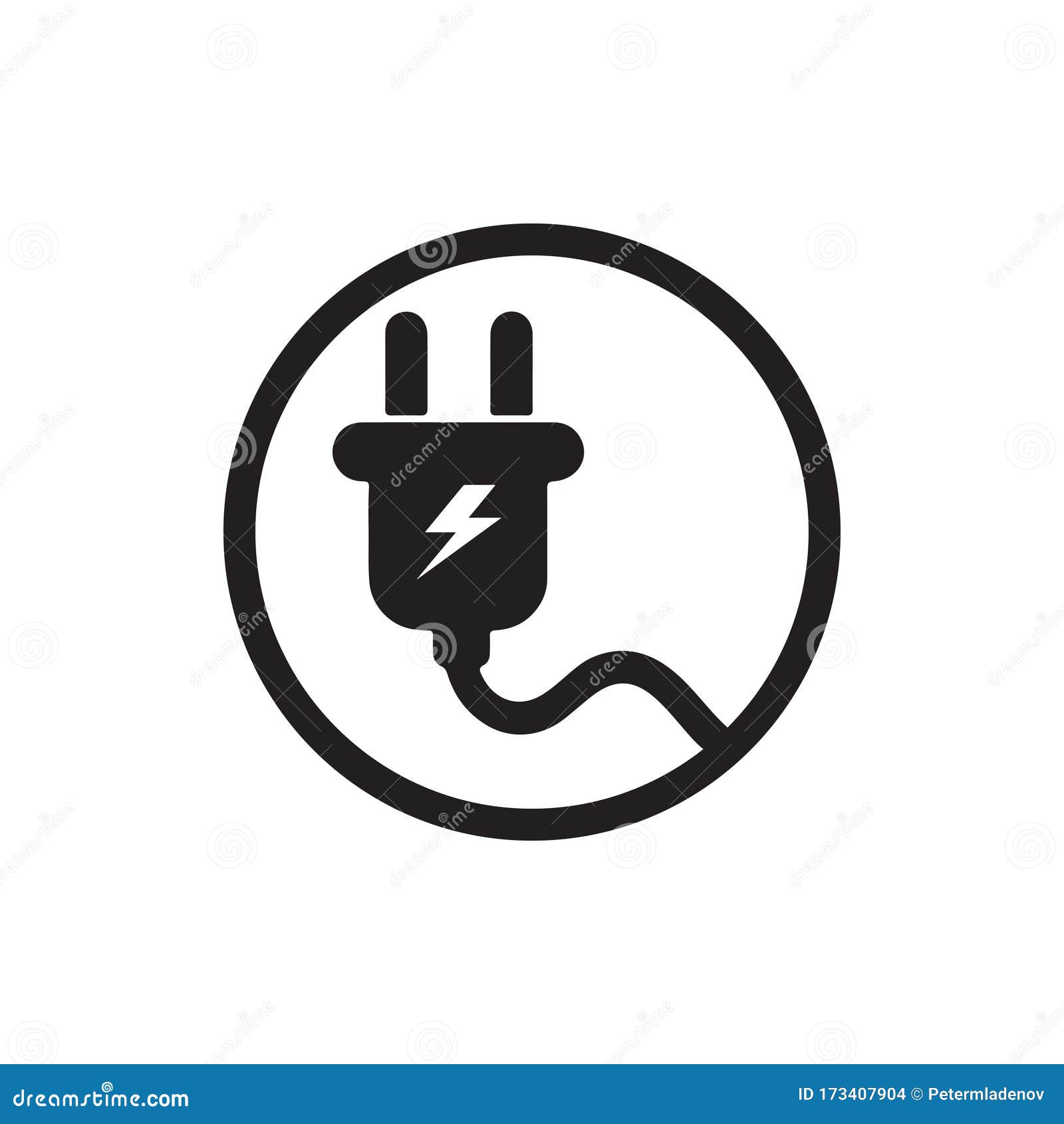 European Electric Socket Outlet Icon In Simple Line Art Style ...