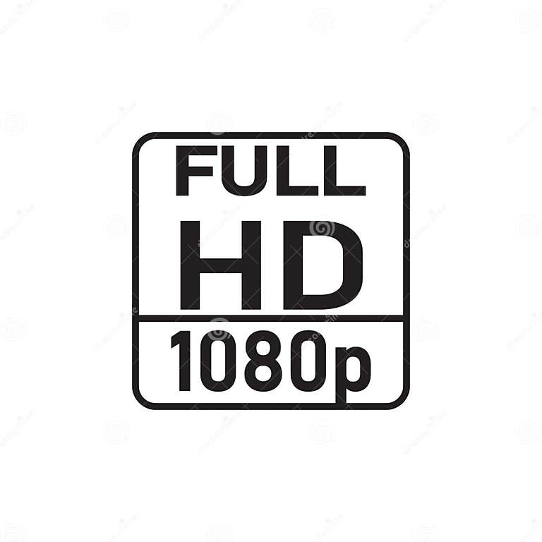 Full HD 1080p Symbol on White Background. Stock Vector - Illustration ...