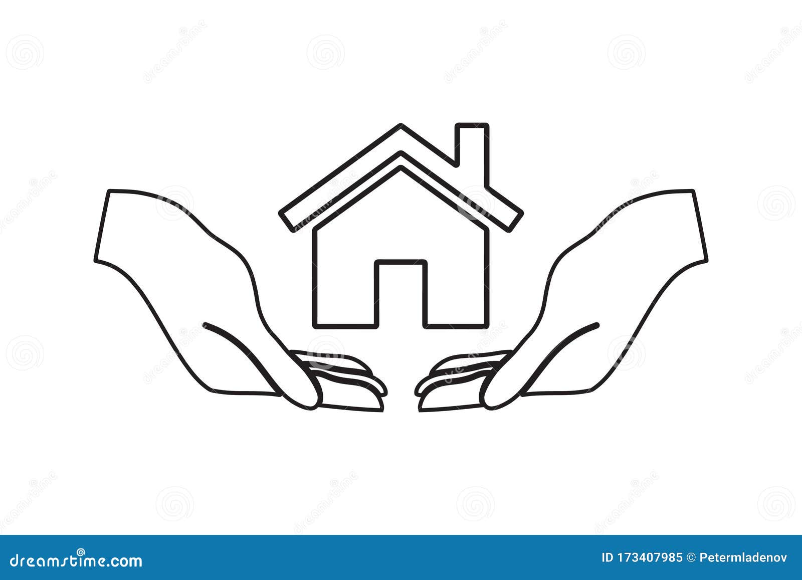 Hands Holding House or Home Icon Vector. Stock Vector - Illustration of ...