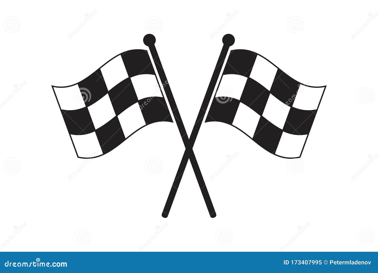 Flat Checkered Flag Vector