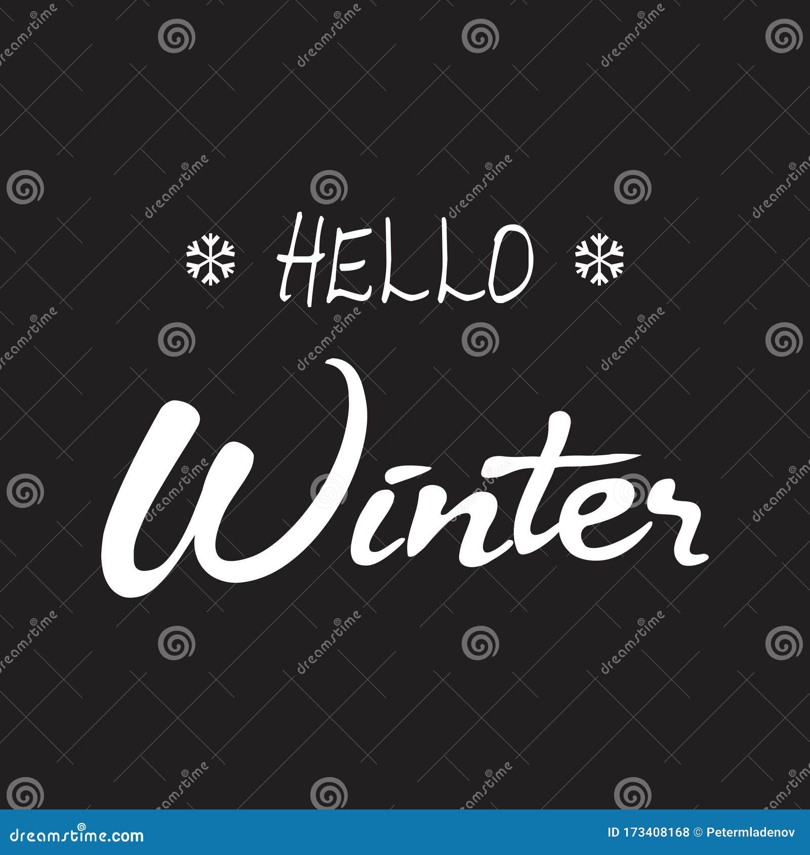 Hello Winter Text for Invitation, Greeting Card, T-shirt, Prints and ...