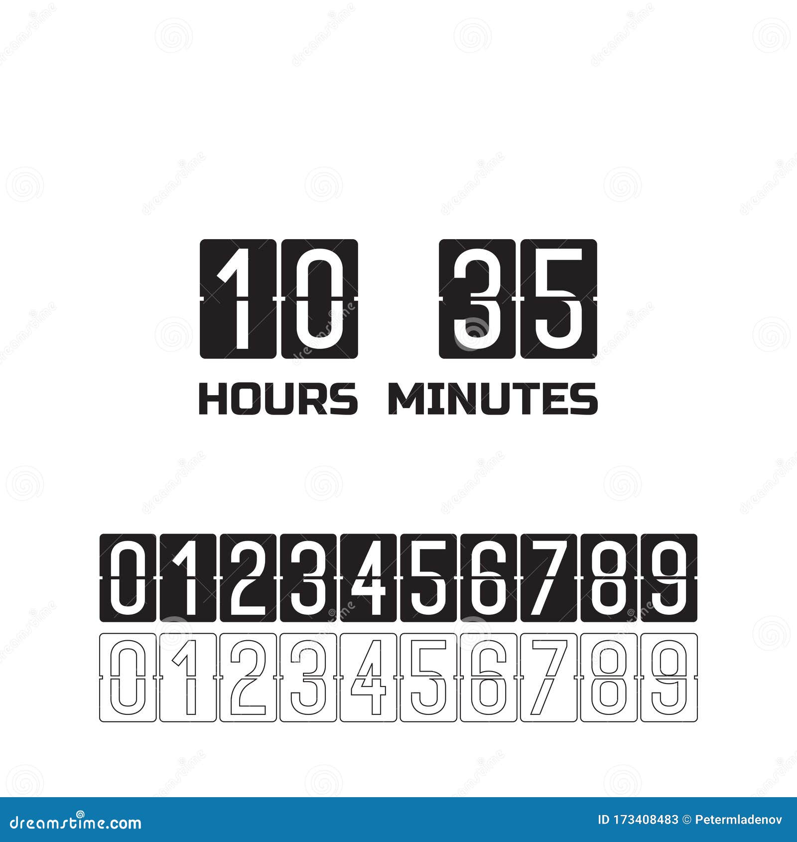 Flip Number And Symbol Scoreboard On Transparent Background. White ...