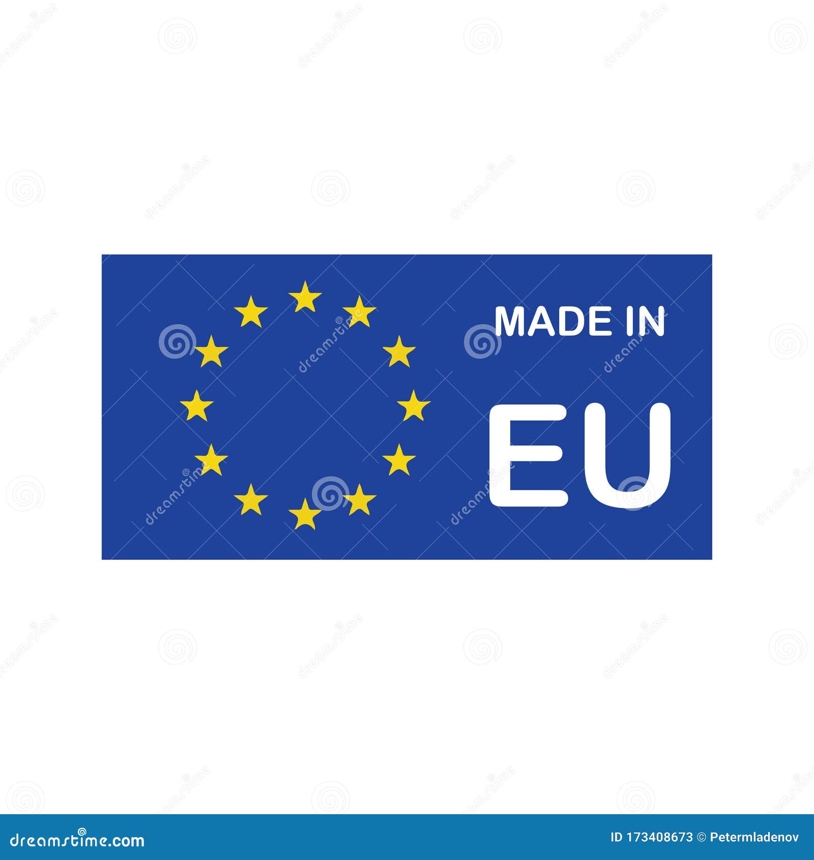 Made in European Union EU Badge, Label or Logo with Flag. Vector ...