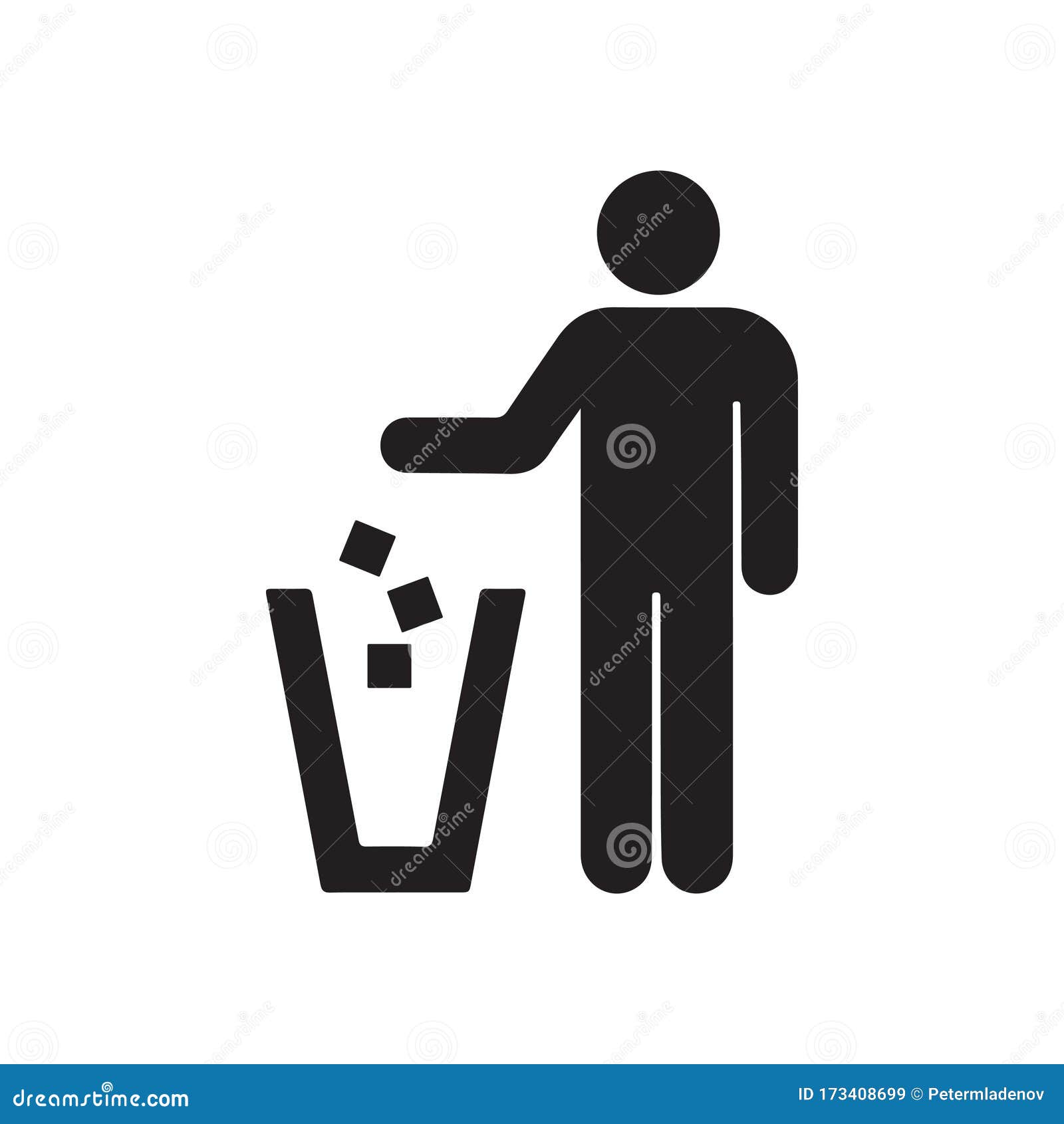Garbage Symbol Pictogram Isolated On White Background Cartoon Vector ...