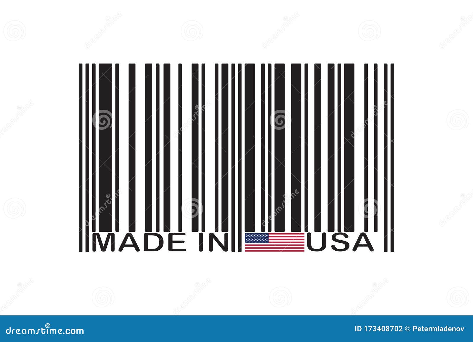 Barcode Made in USA - Vector Illustration Design for Poster, Textile ...