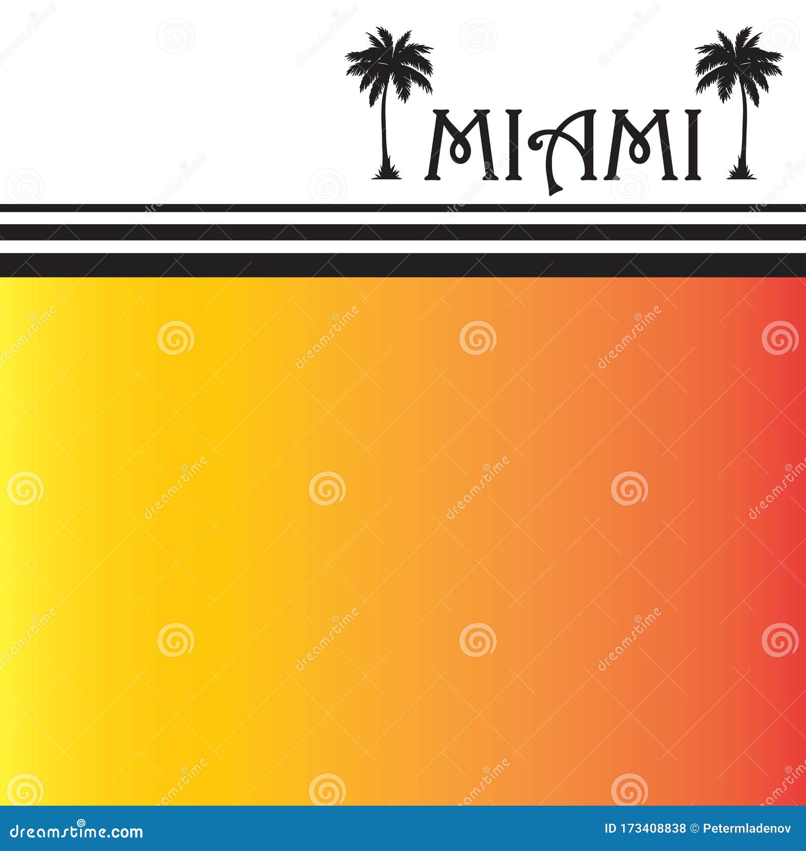 Miami - Vector Illustration Design with Copy Space for Banner, T-shirt ...