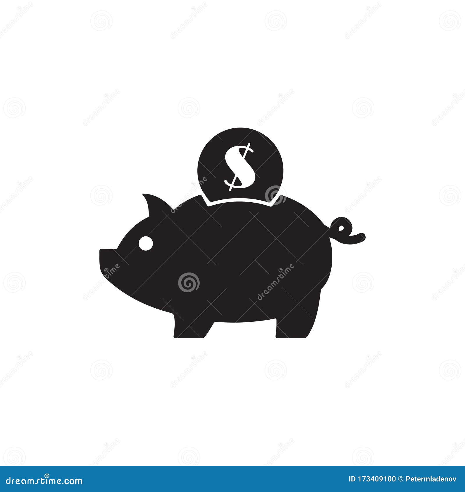 Pig Bank Icon. Vector Illustration Stock Vector - Illustration of ...
