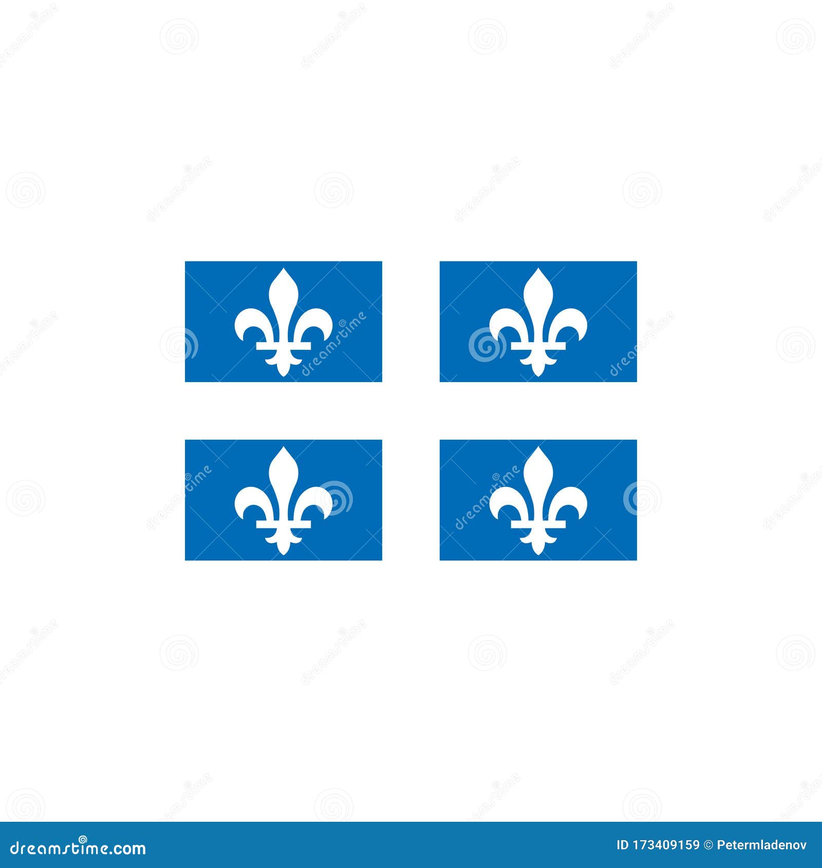 Flag of Quebec - Province of Canada. Stock Vector - Illustration of ...