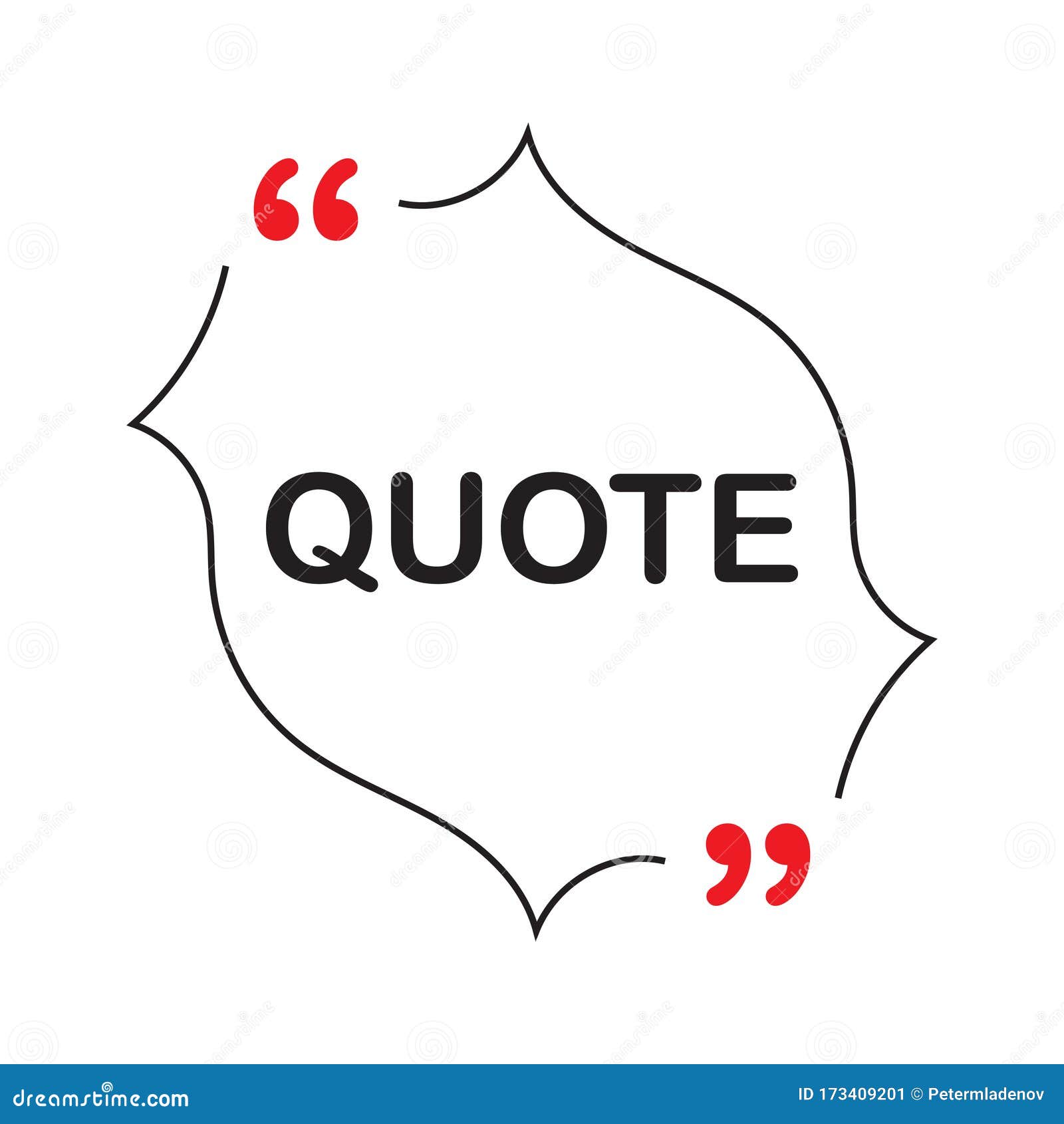 Quotation Template in Quotes. Vector Illustration Isolated on White ...